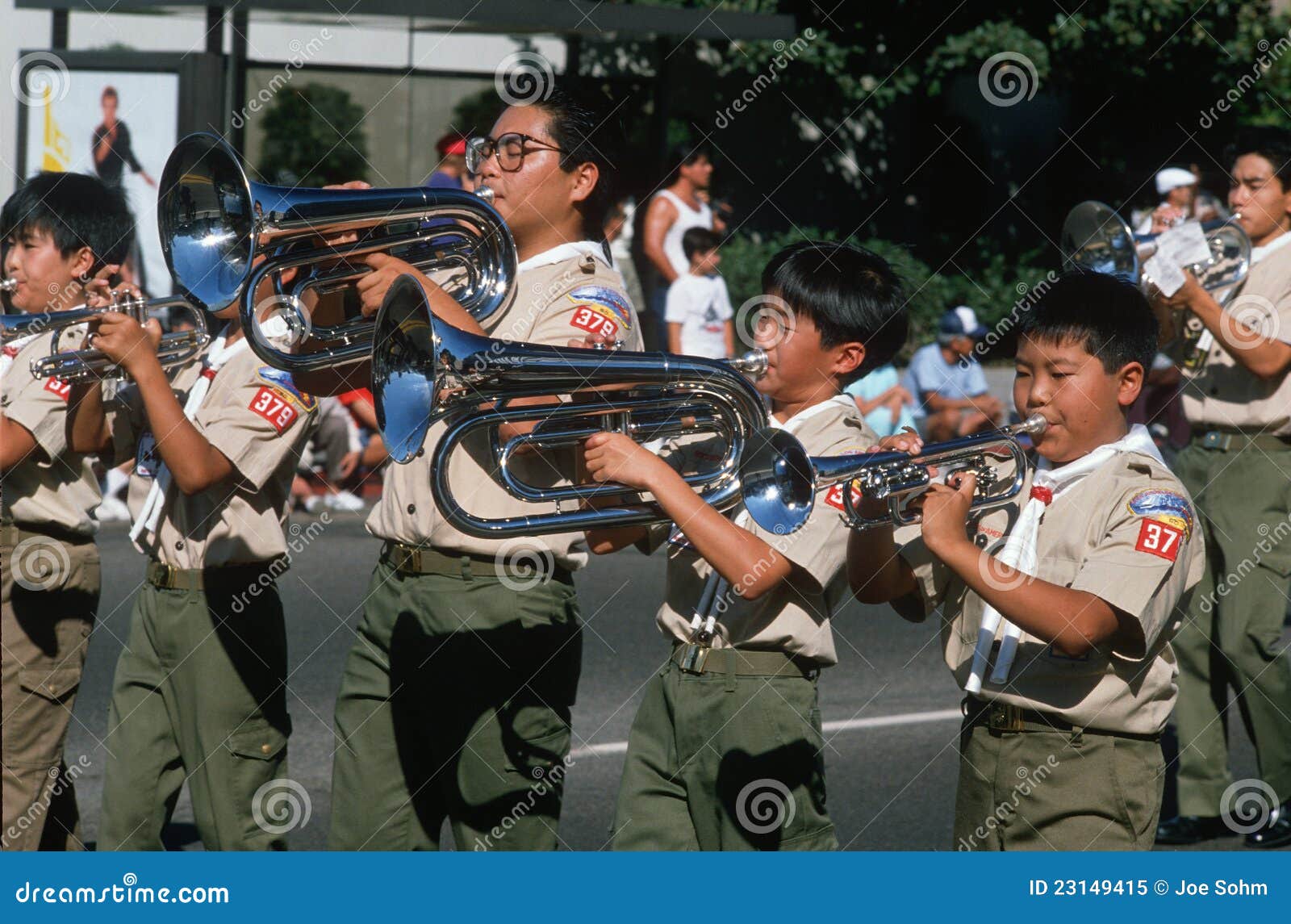 Japanese American Boy Scouts Playing Instruments Editorial Image ...