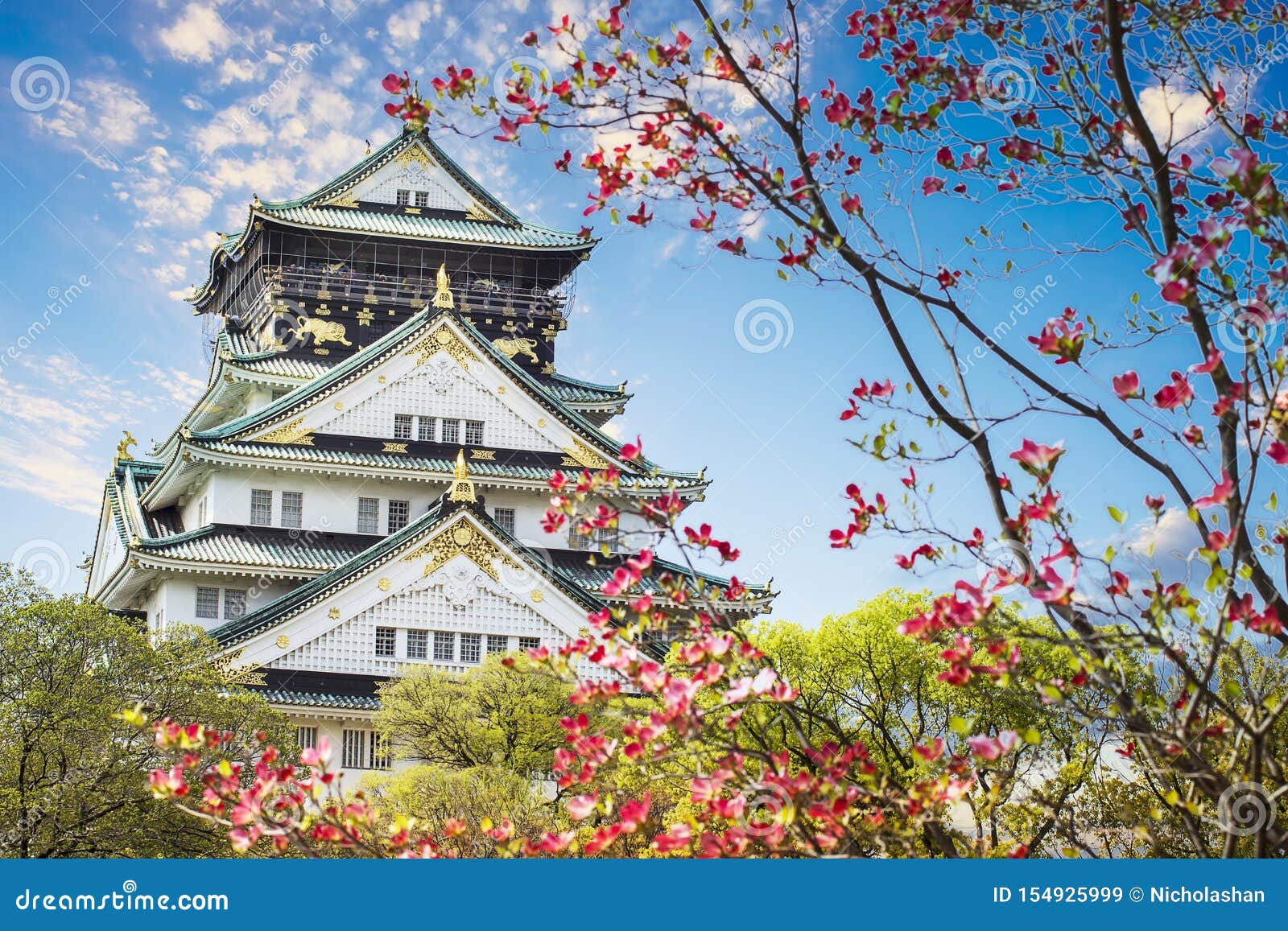 Japanese Ancient Castle in Osaka, Japan Stock Image - Image of heritage ...