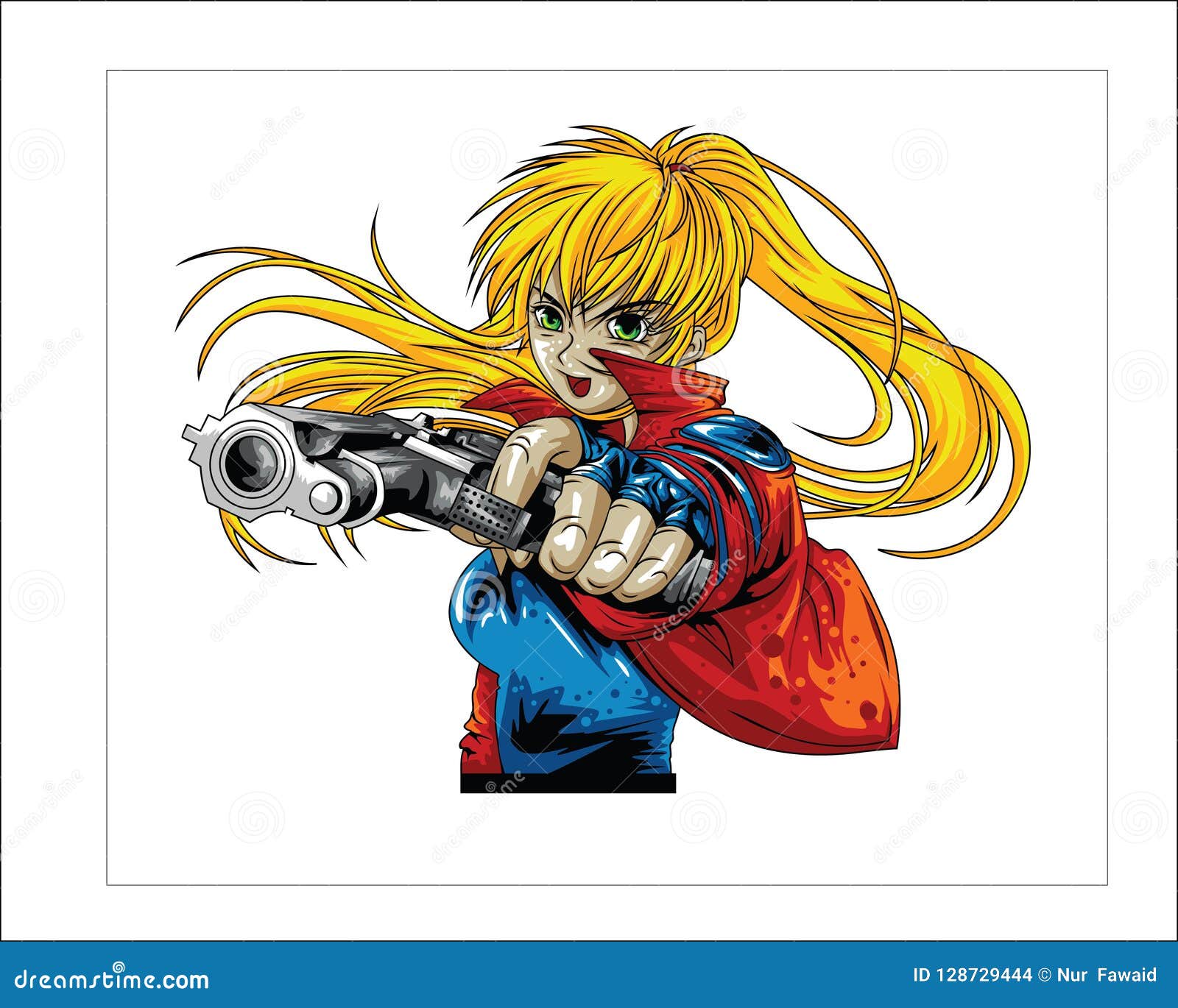 JAPANESE ANIMATION VECTOR GUNGIRL DESIGN Editorial Stock Image ...