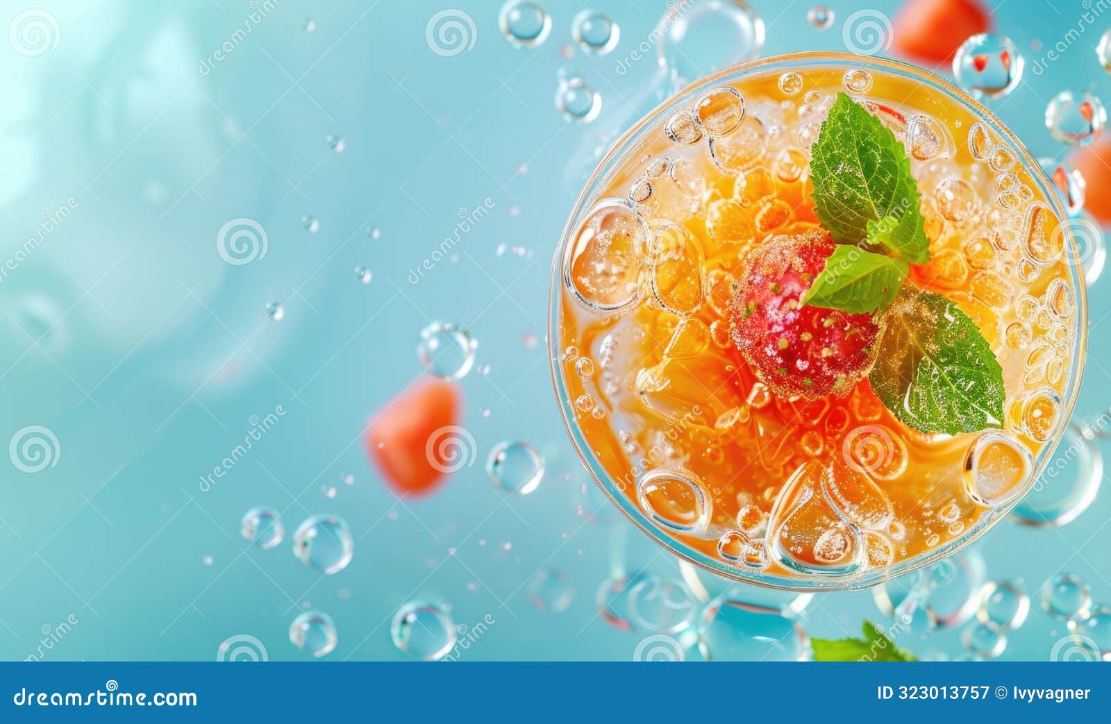 Japanese Anmitsu with Sweet Syrup on a Light Blue Background Stock ...