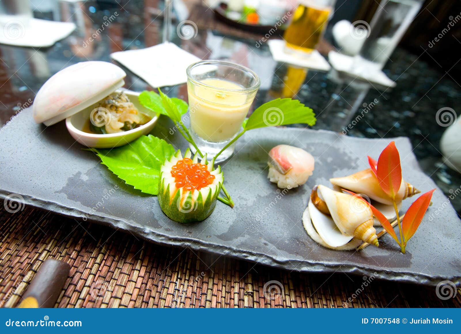 Japanese Appetiser Made Out of Raw Fish, Stock Photo - Image of ...
