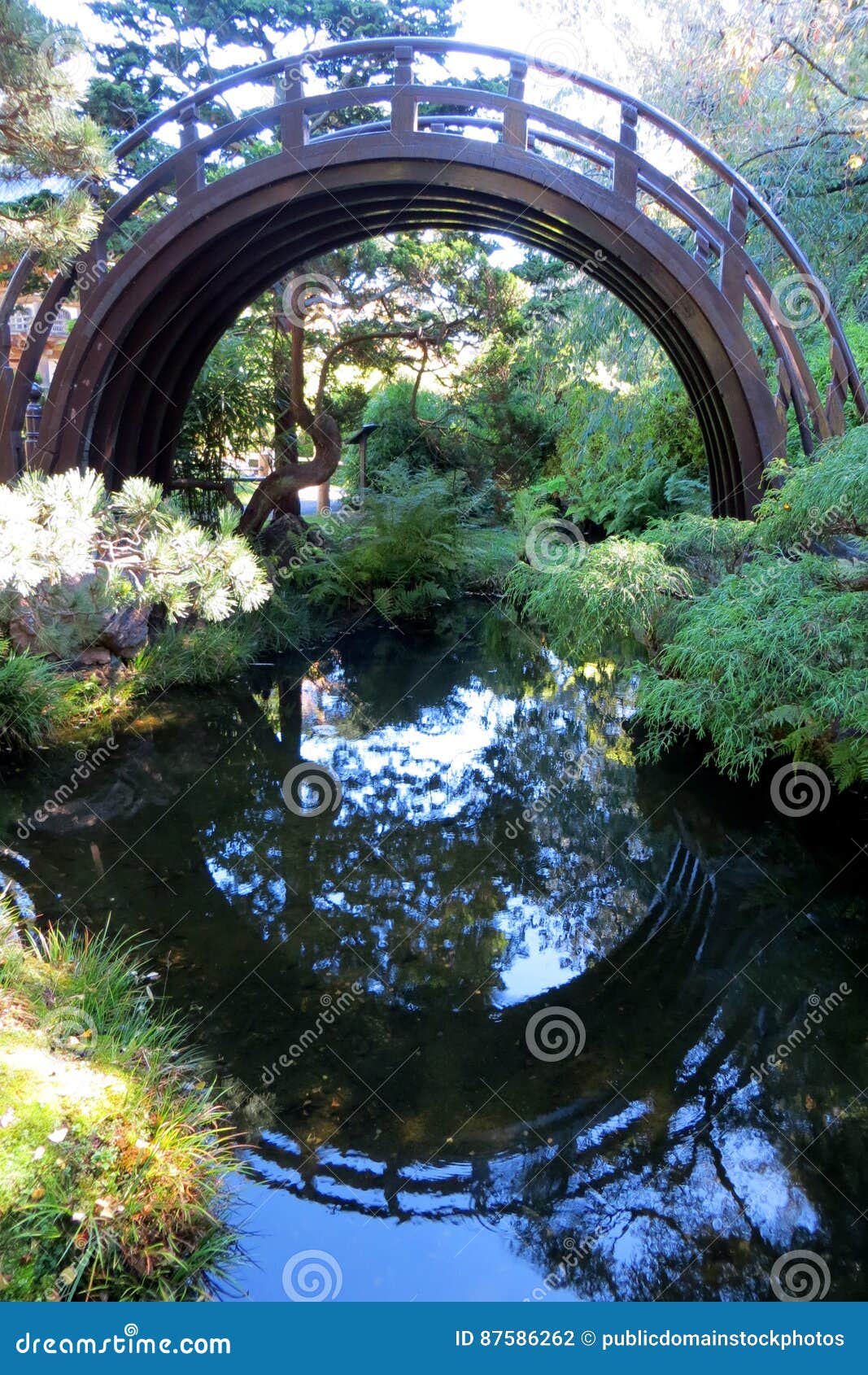Japanese Arched Bridge With Reflection Picture. Image: 87586262