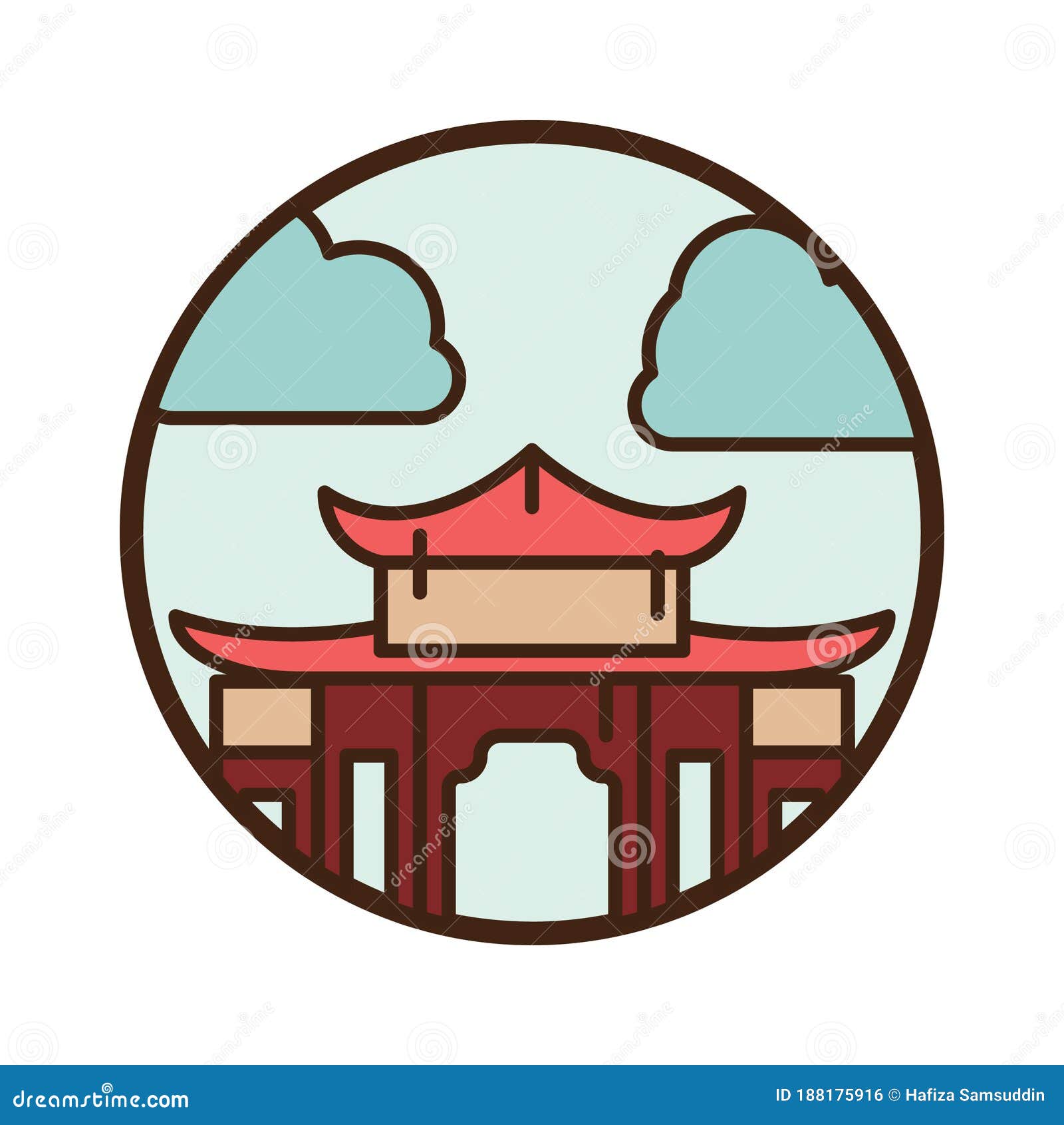 Japanese Architecture. Vector Illustration Decorative Design Stock ...