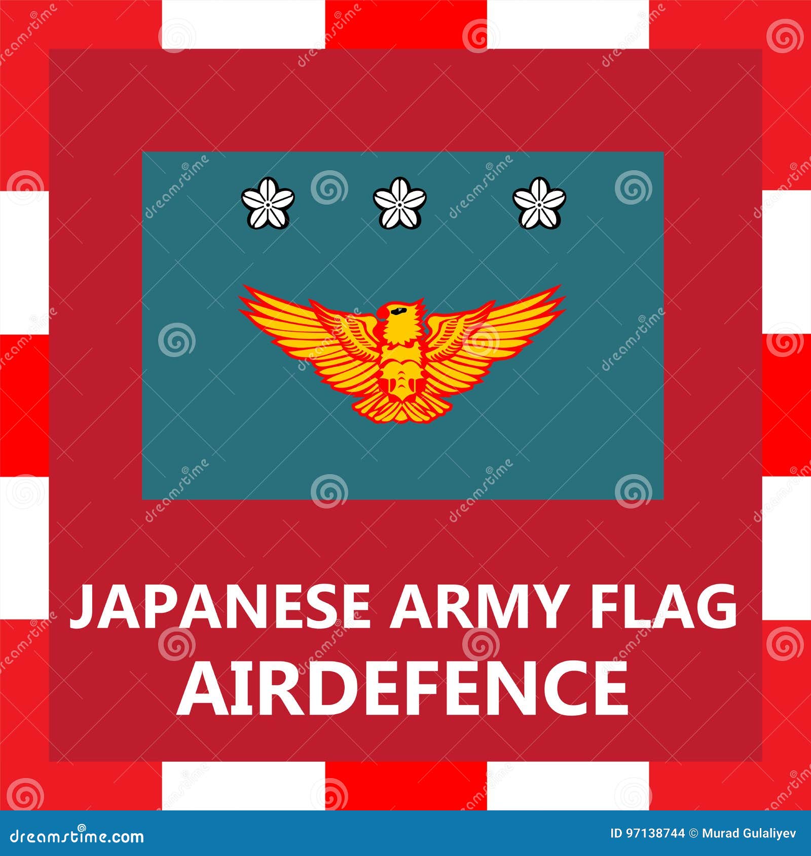Japanese Army Flag - Airdefence Stock Illustration - Illustration of ...