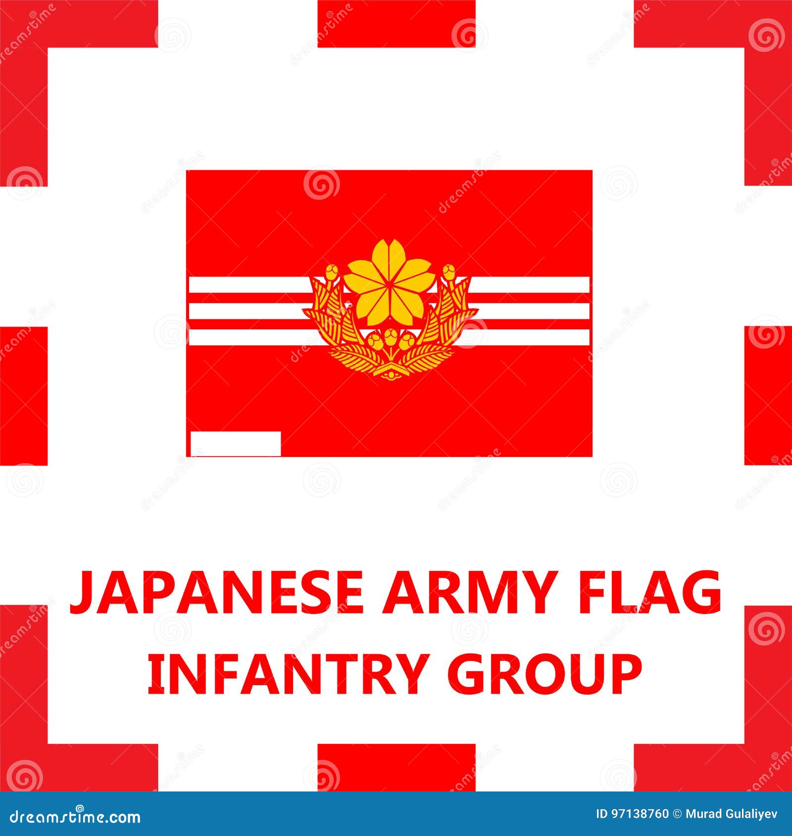 Japanese Army Flag - Infantry Group Stock Illustration - Illustration ...