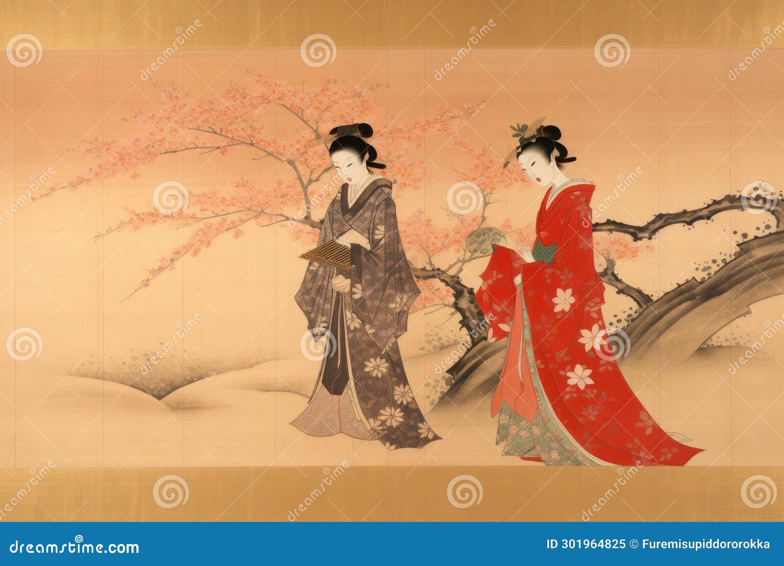 Japanese Art Female Edo Period Stock Illustration Illustration Of Artistic Female 301964825