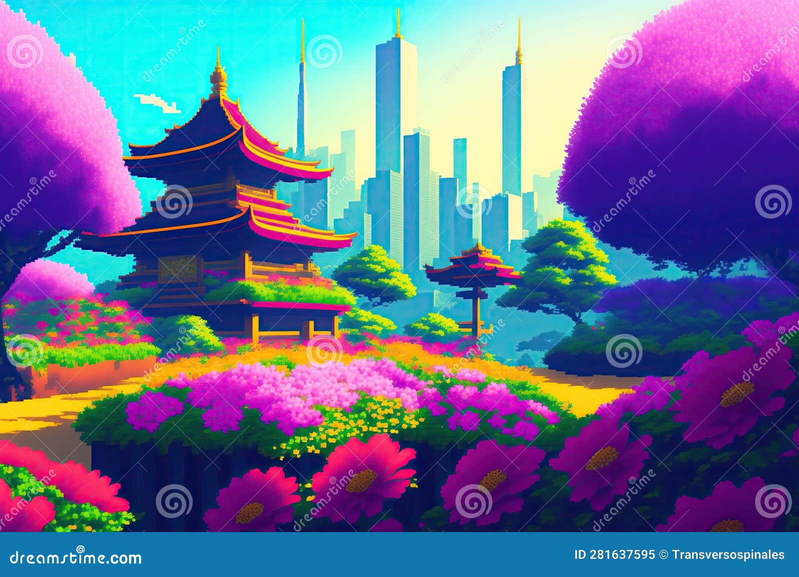 Pixel Art City Landscape, Video Game Platformer Asset, 8bit Retro Urban ...