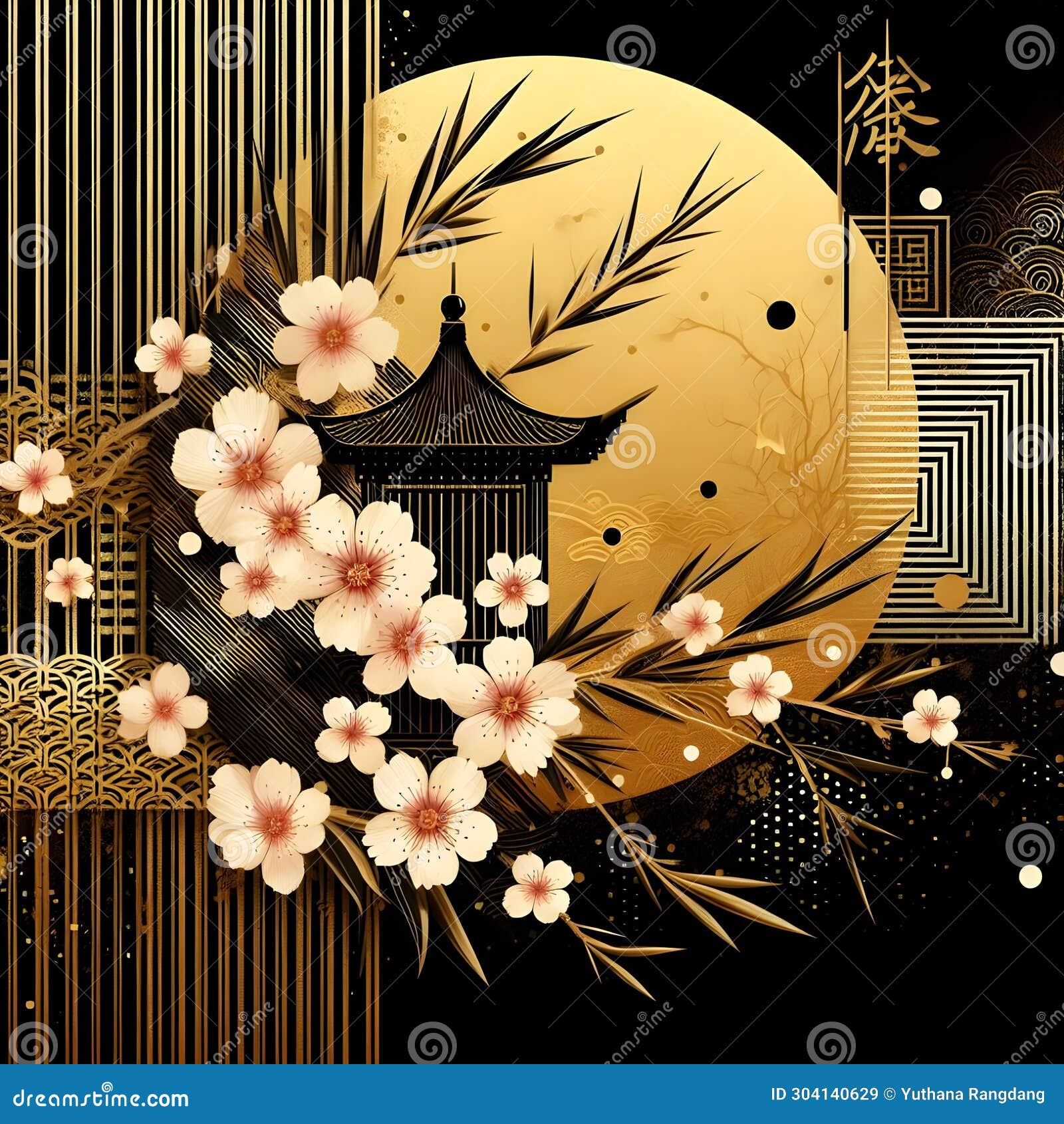 Japanese Background with Gold and Black Texture Vector. Stock ... Japanese Background with Gold and Black Texture Vector. Stock ...