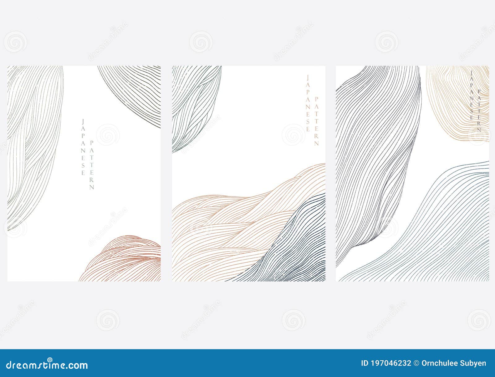 Japanese Background with Line Wave Pattern Vector. Abstract Elements ...