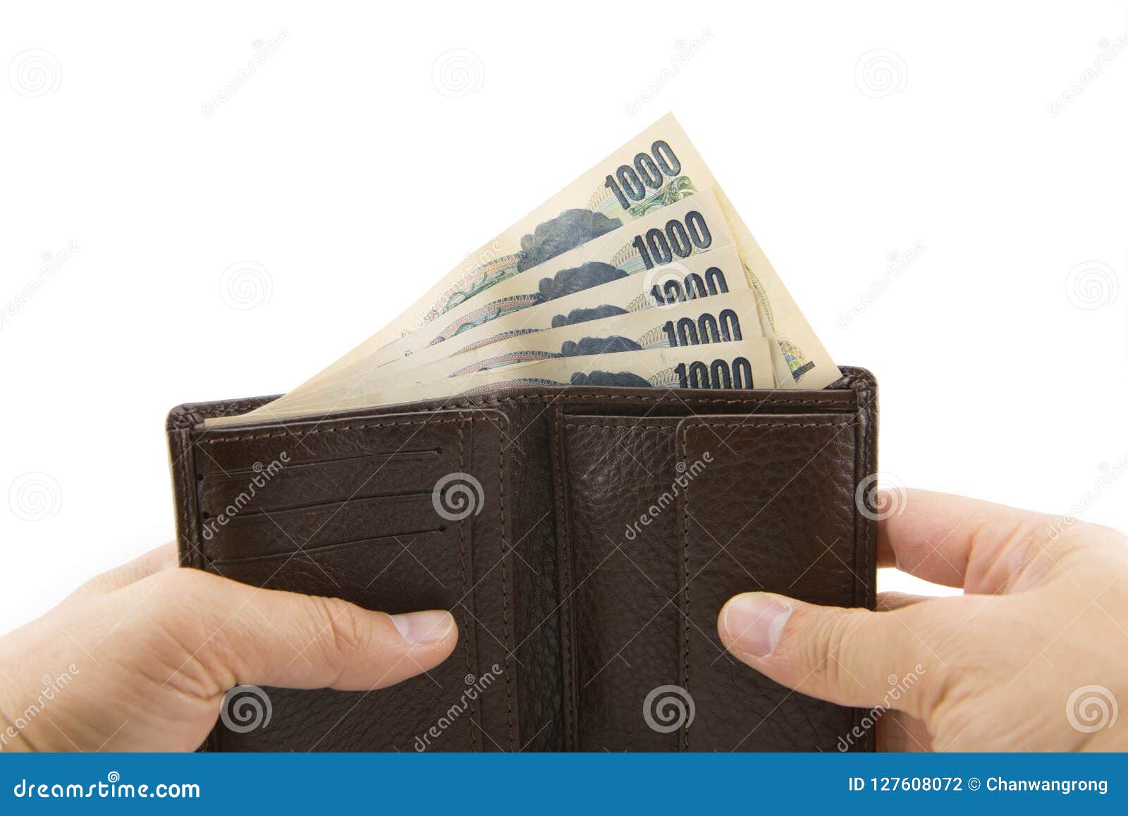 Japanese Banknote in Money Wallet Stock Photo - Image of hand ...