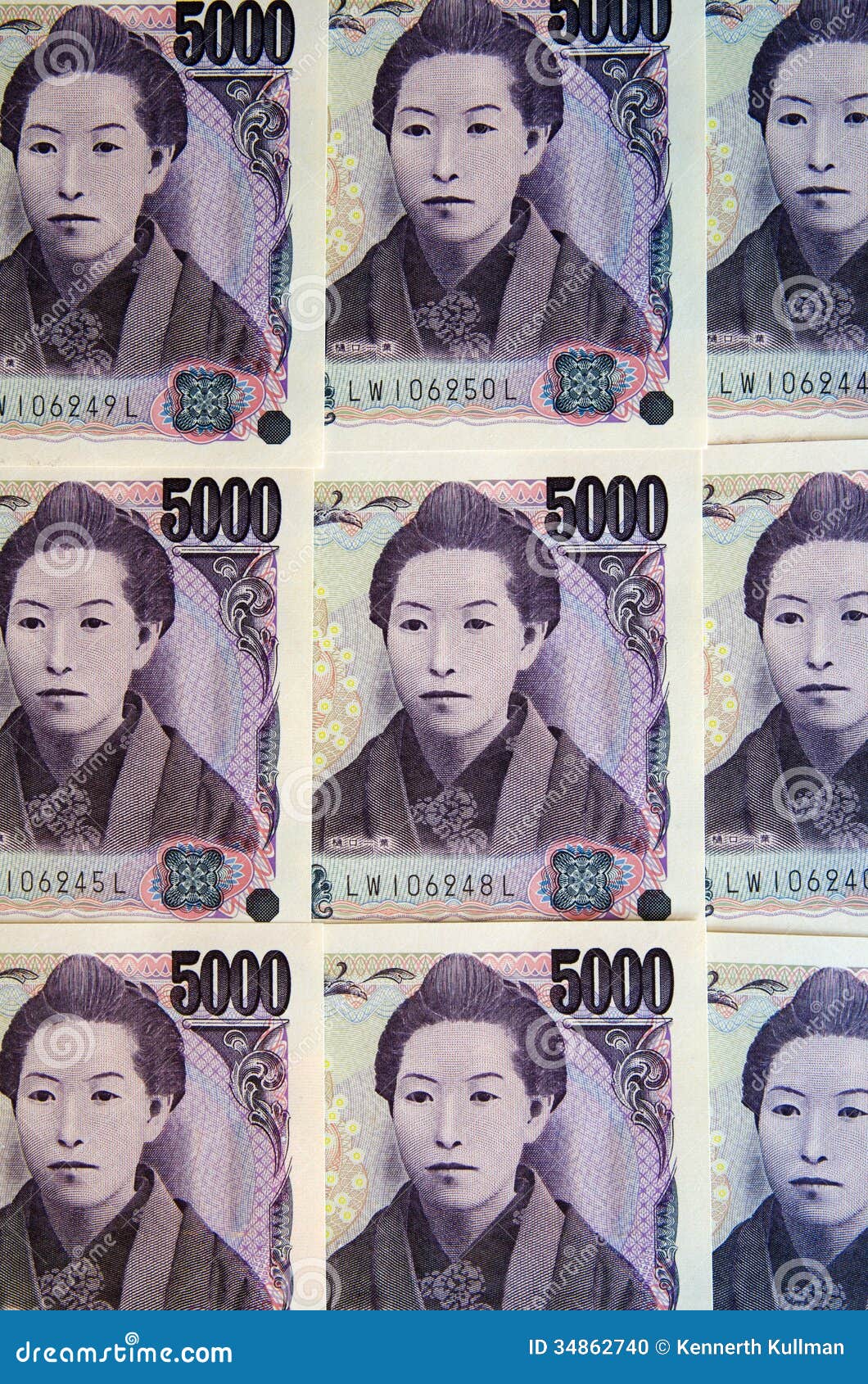 Japanese banknotes details stock photo. Image of bill - 34862740
