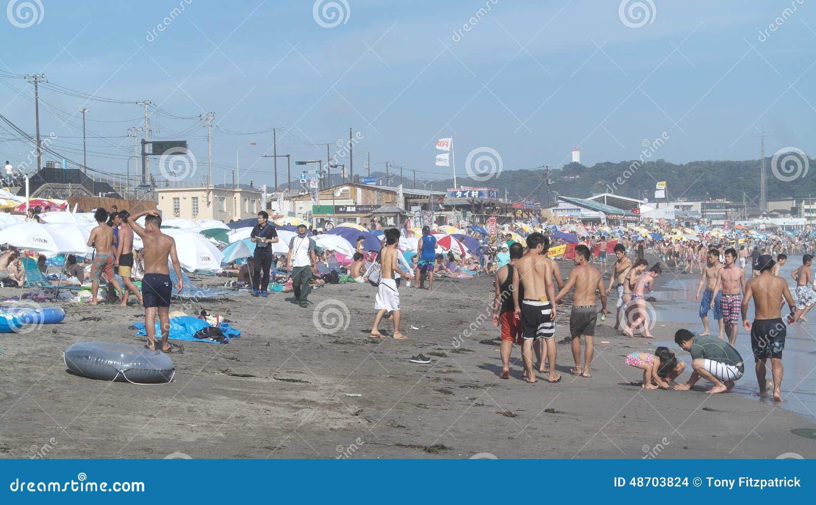 Japanese beach editorial stock image. Image of sunbathing - 48703824