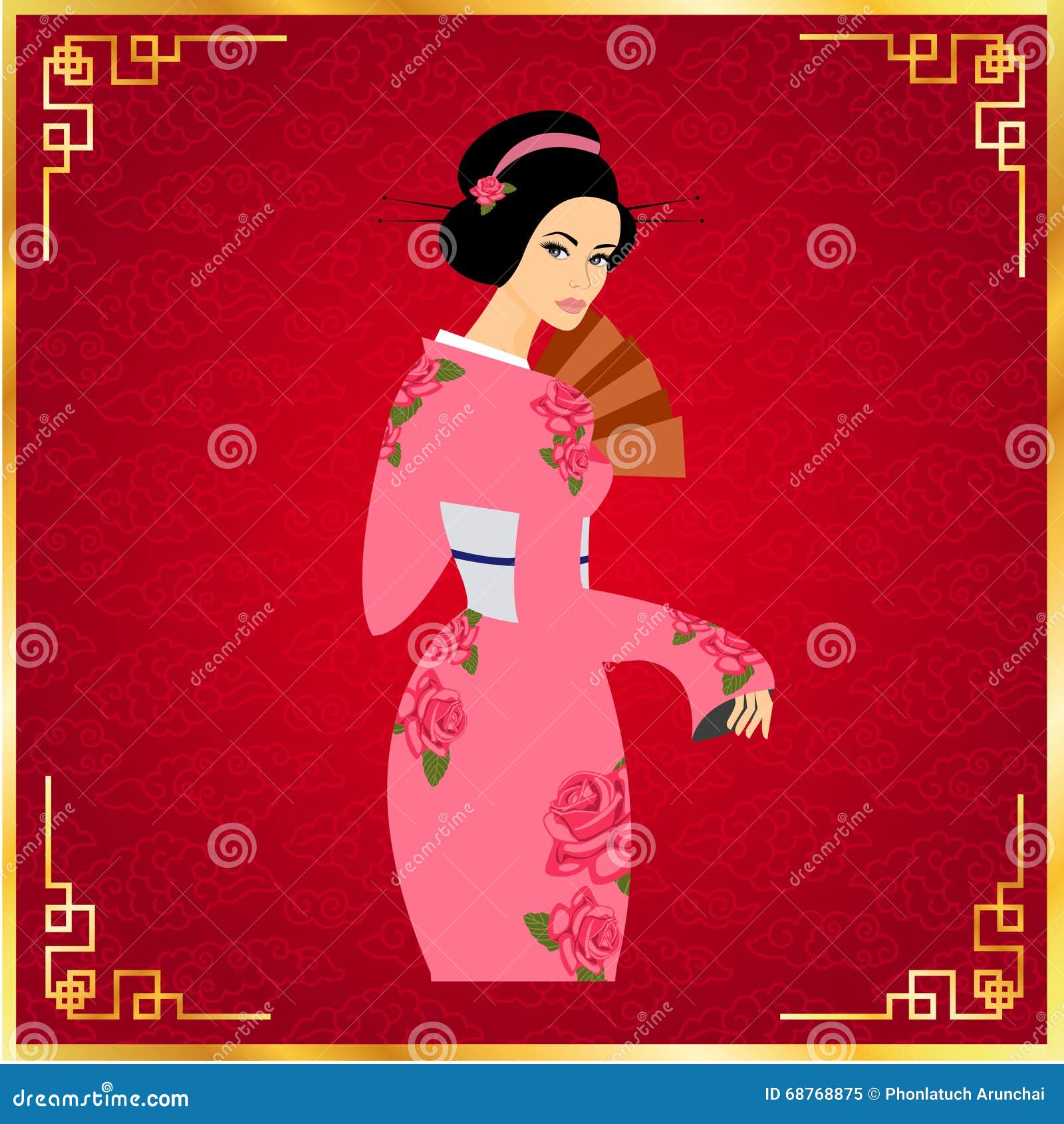 The Japanese Beautiful Women. Vector Illustration Design Stock Vector ...