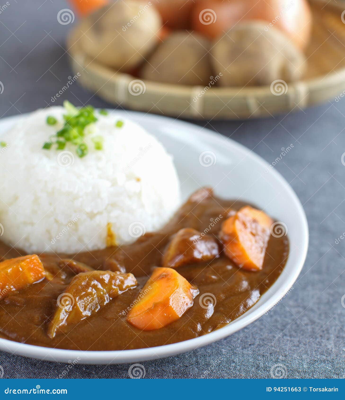 Japanese beef curry rice stock image. Image of onion - 94251663