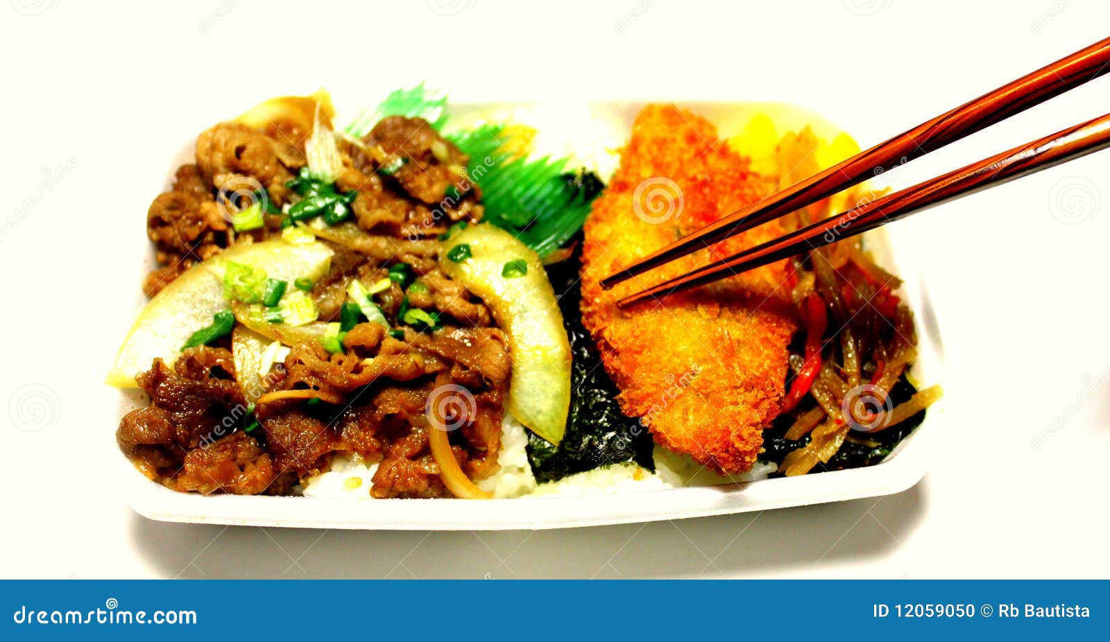 Japanese bento stock photo. Image of meal, chopsticks - 12059050