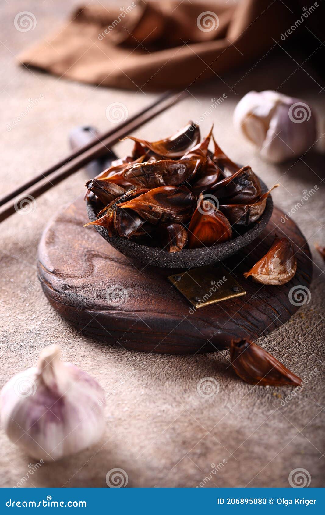 Japanese Black Fermented Garlic on the Table Stock Photo - Image of ...