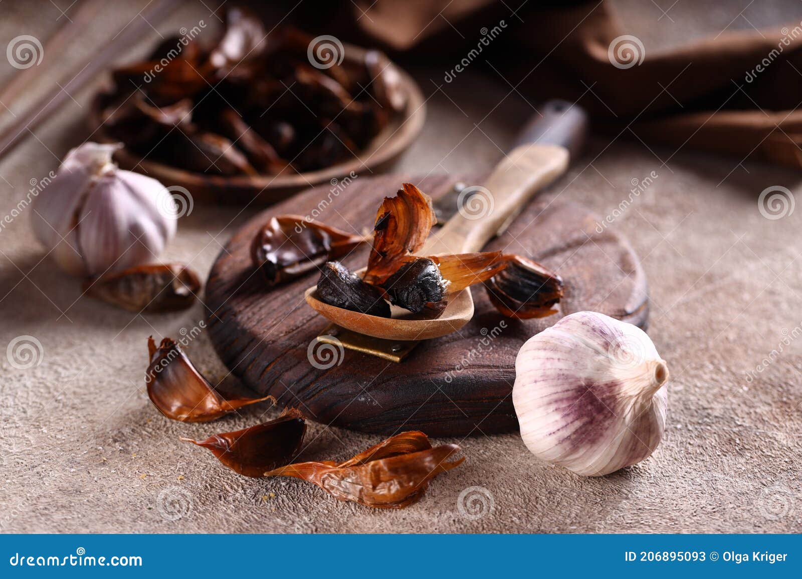 Japanese Black Fermented Garlic on the Table Stock Image - Image of ...