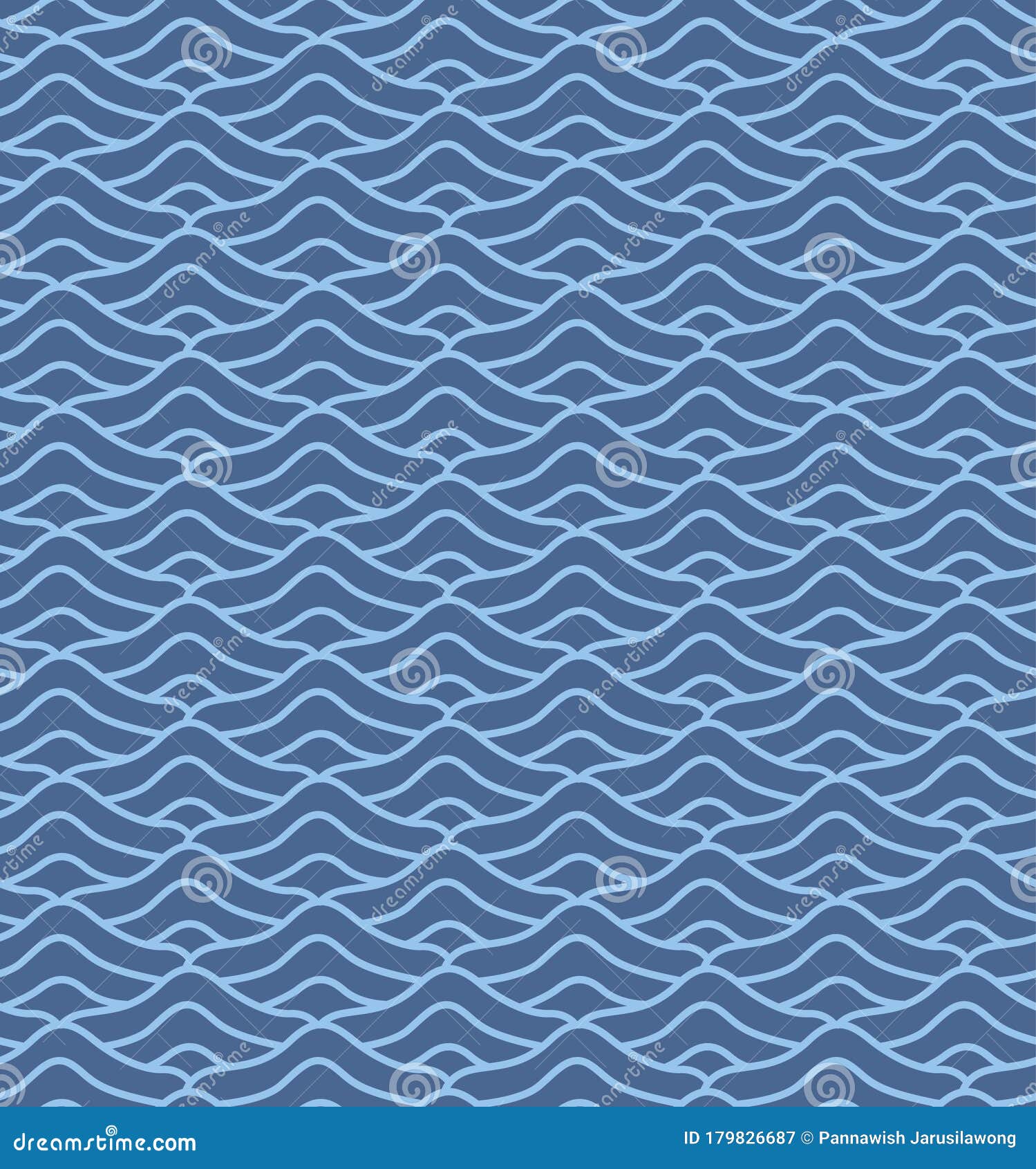 Japanese Blue Wave Vector Seamless Pattern Stock Vector - Illustration ...