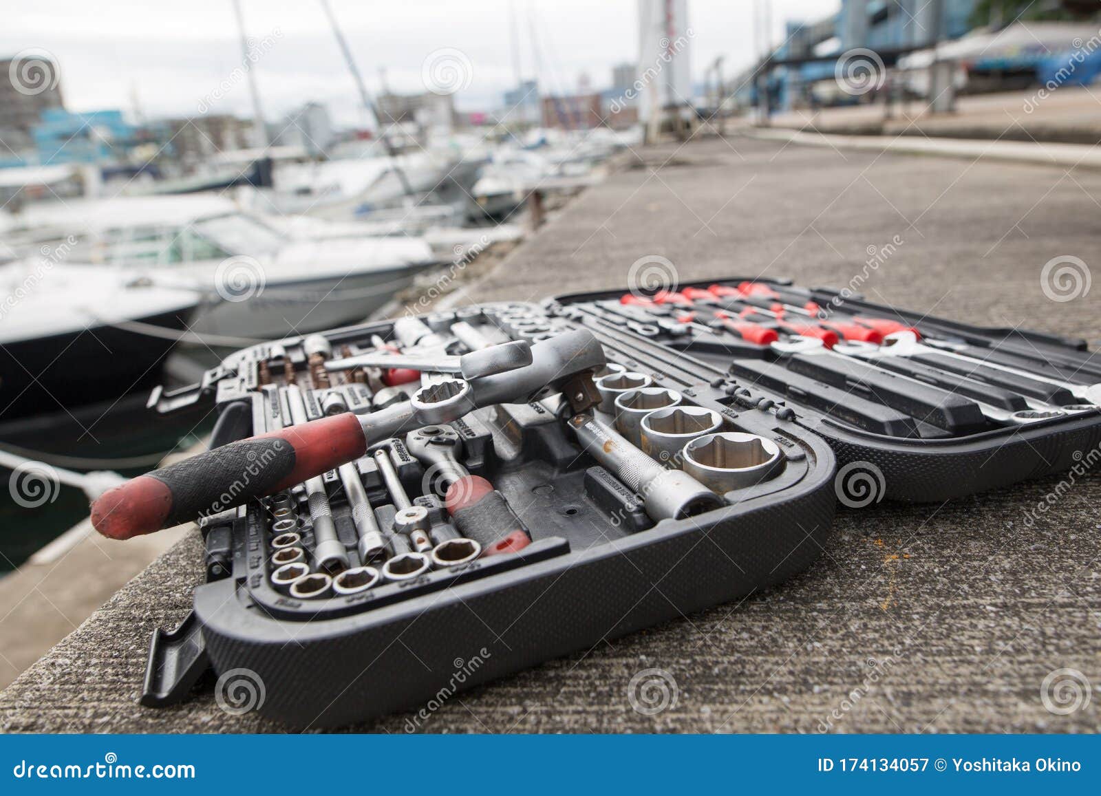 Boat Maintenance Scenery and Tools Stock Image - Image of repair, city ...