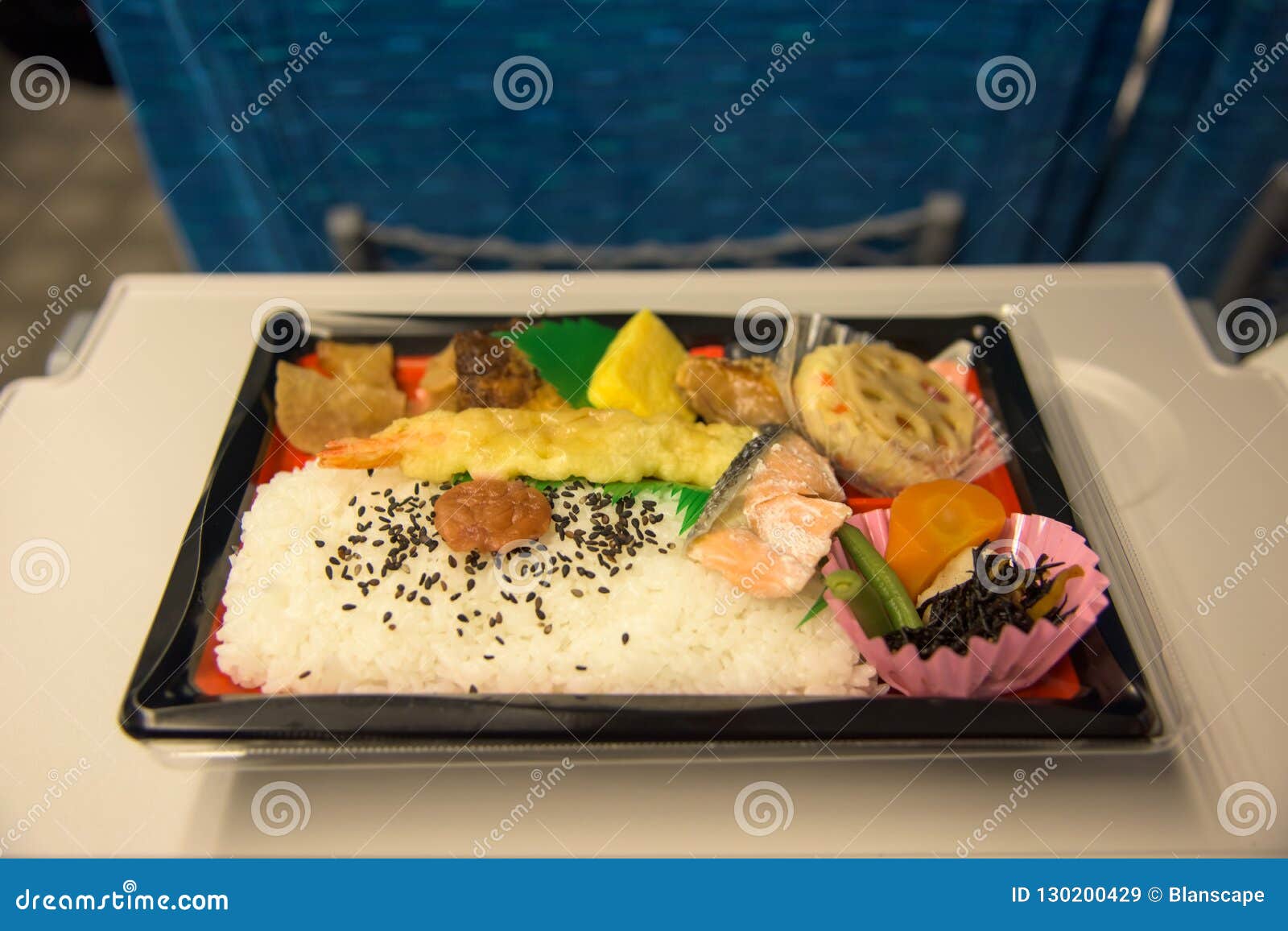 Japanese Box in Shinkansen or Bullet Train Stock Image - Image of ...