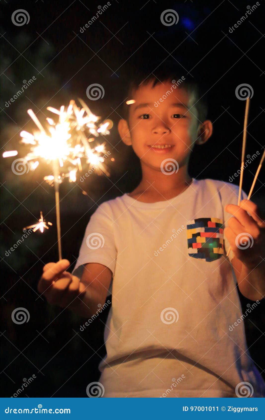 Japanese Boy Doing Handheld Fireworks Stock Image - Image of pupil ...