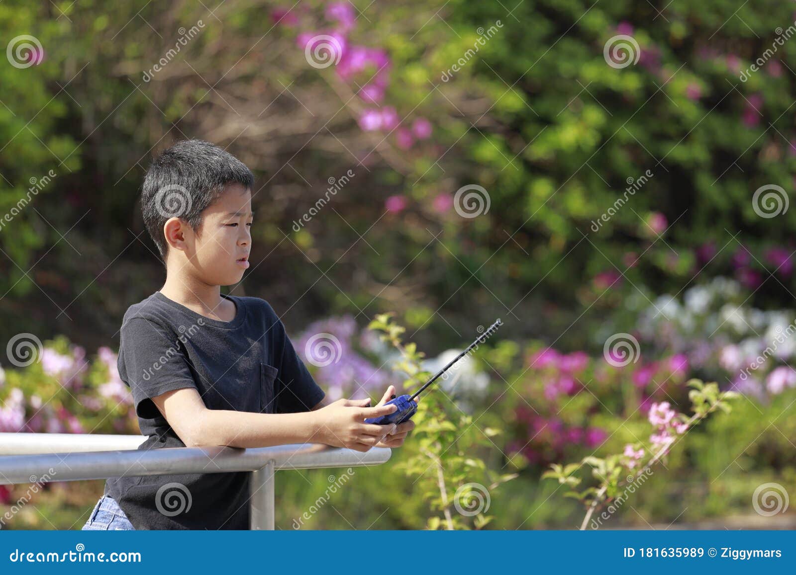 Japanese Boy Operationg Radio Control Stock Image - Image of student ...