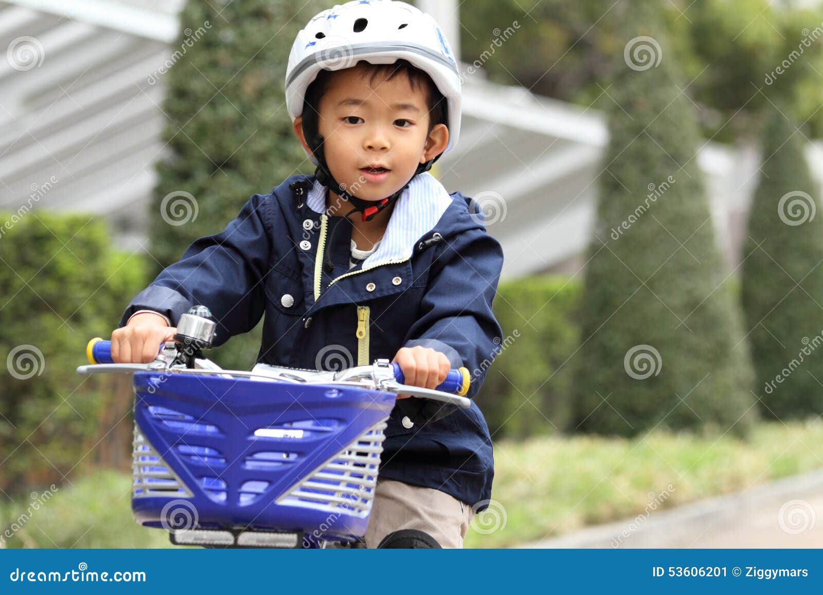 Japanese Boy Riding on the Bicycle Stock Image - Image of blue, smile ...