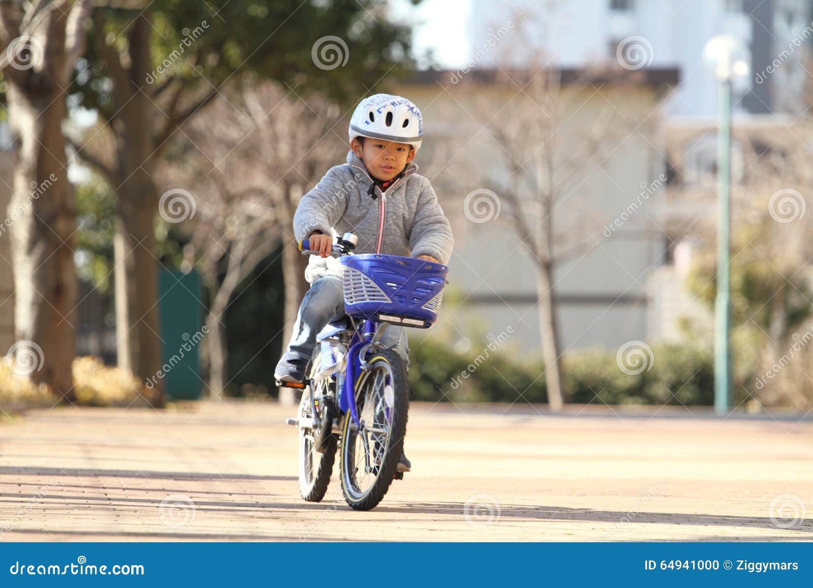 Japanese Boy Riding on the Bicycle Stock Photo - Image of clear, sunny ...