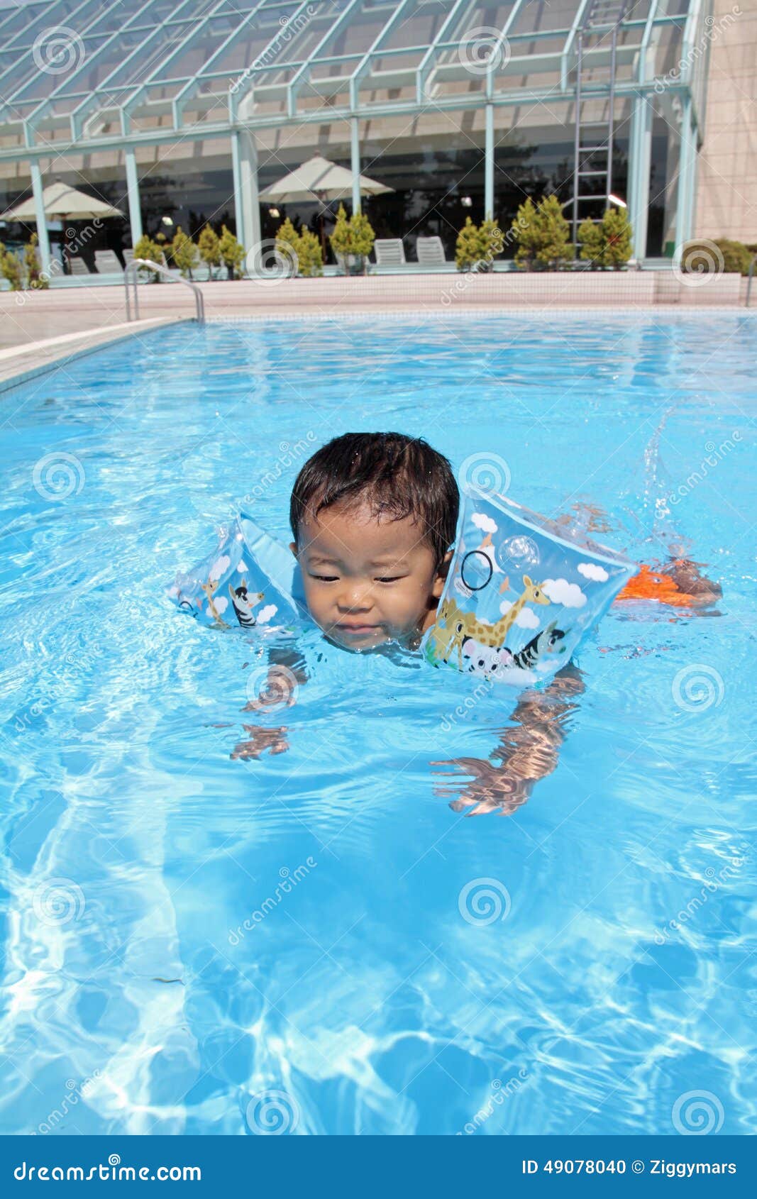 Japanese Boy Swiming In The Pool Royalty-Free Stock Photo ...