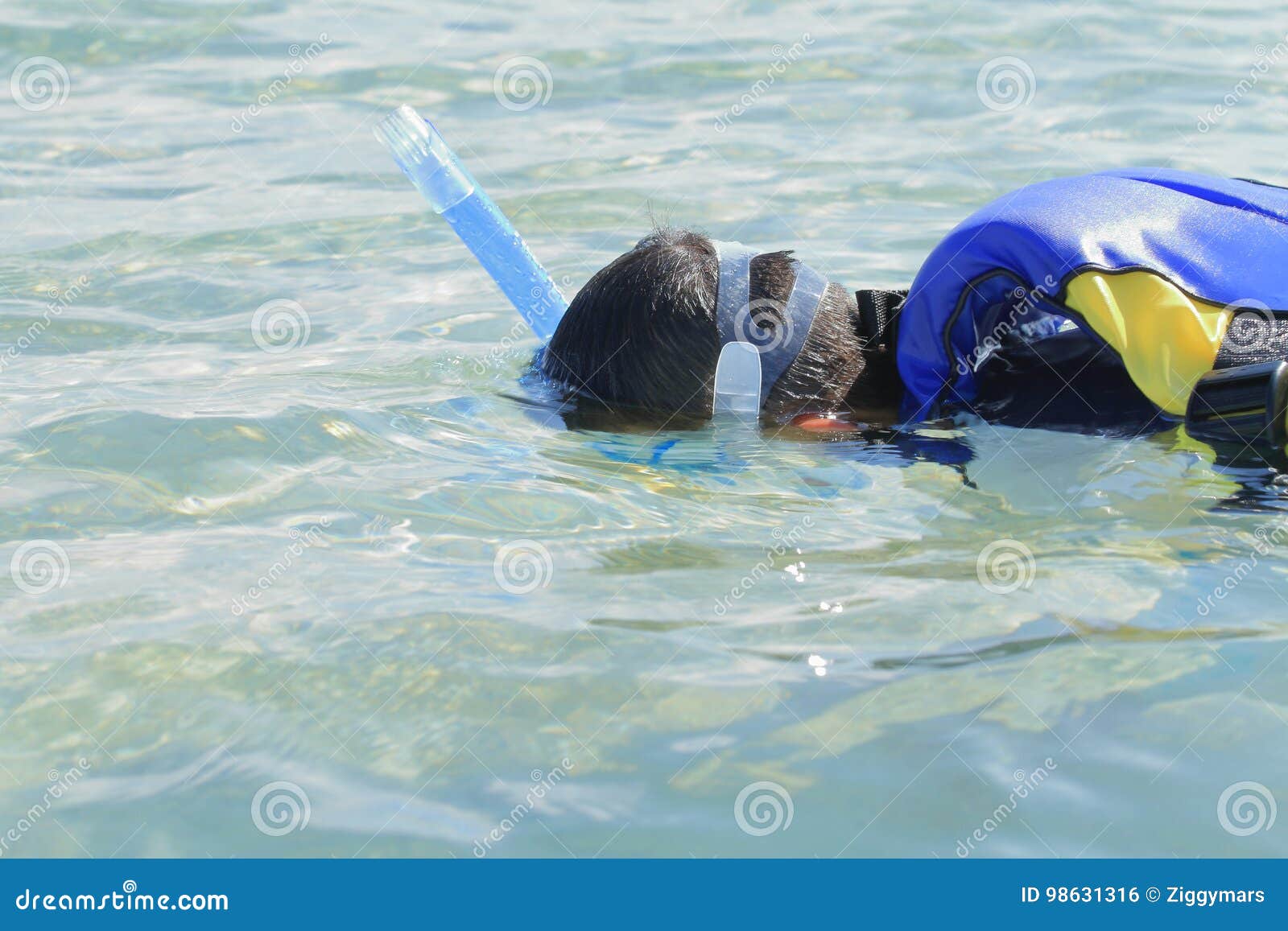 Japanese Boy Swimming with Snorkel Stock Photo - Image of cute ...