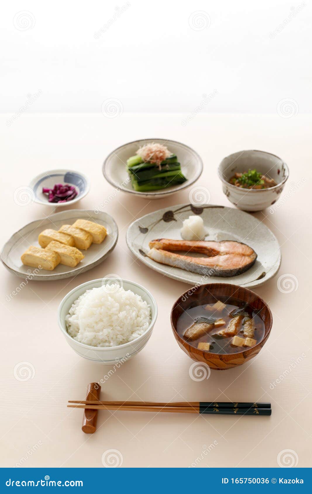 Japanese Breakfast, Classic Japanese Food Stock Photo - Image of ...