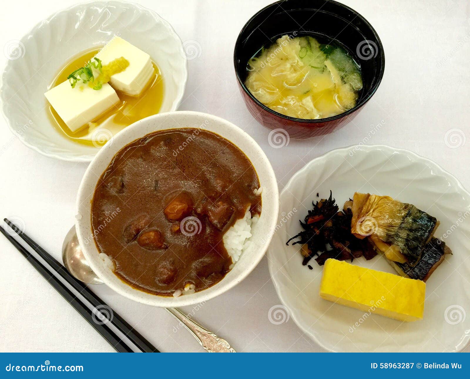 Japanese Breakfast, Classic Japanese Food Stock Photography ...