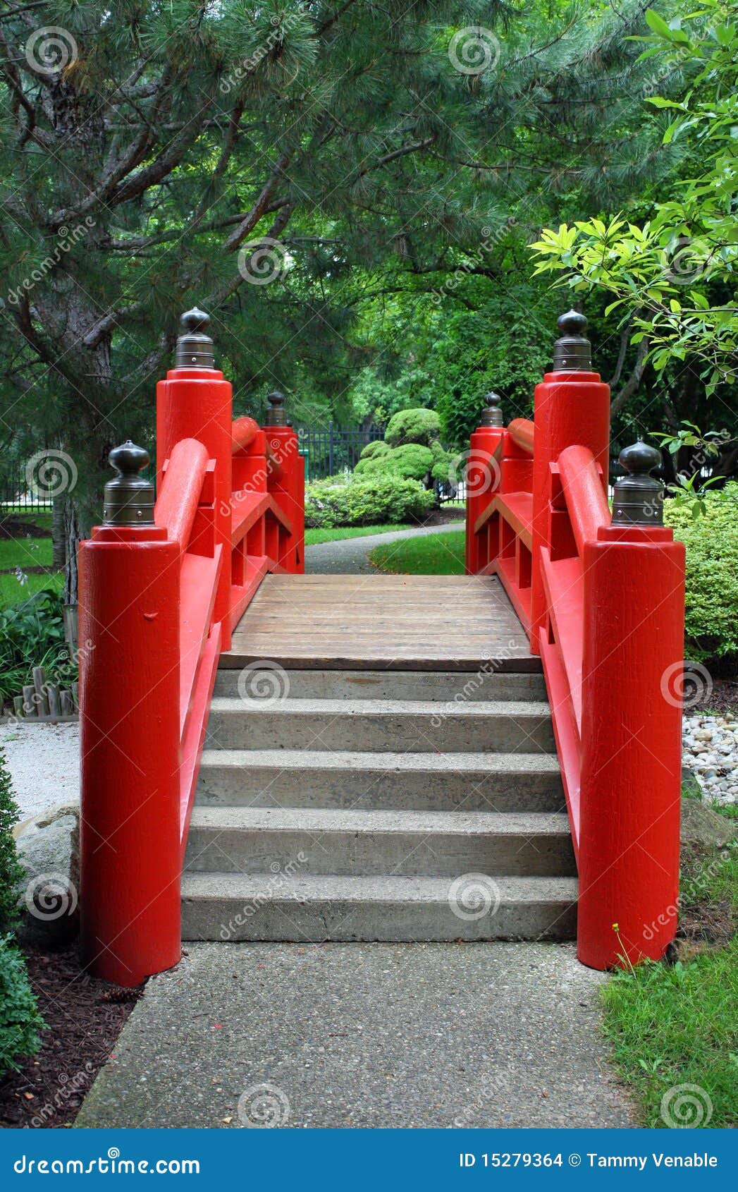 Japanese Bridge in Red stock photo. Image of entrance - 15279364