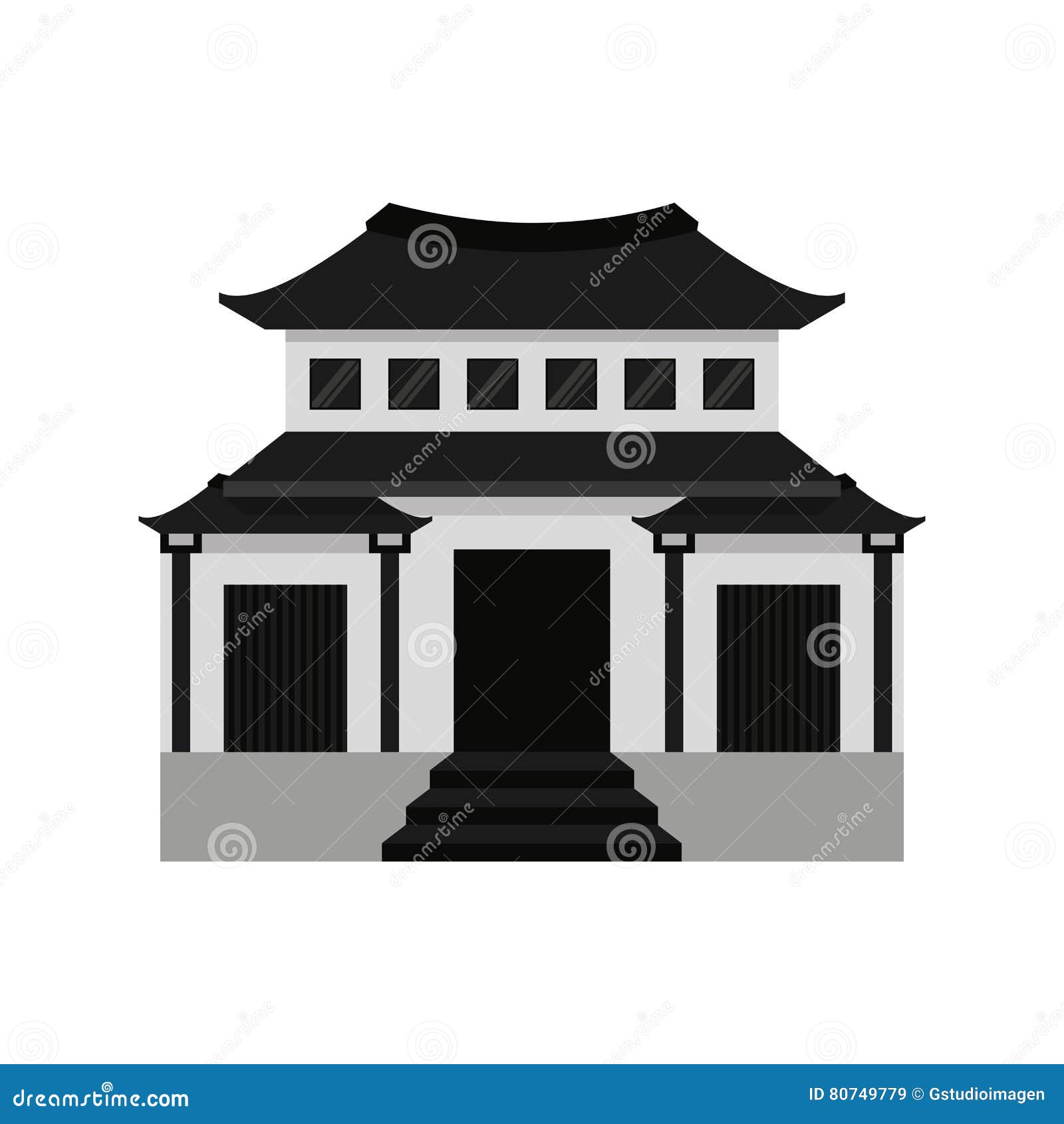 Japanese Building Isolated Icon Stock Vector - Illustration of ancient ...