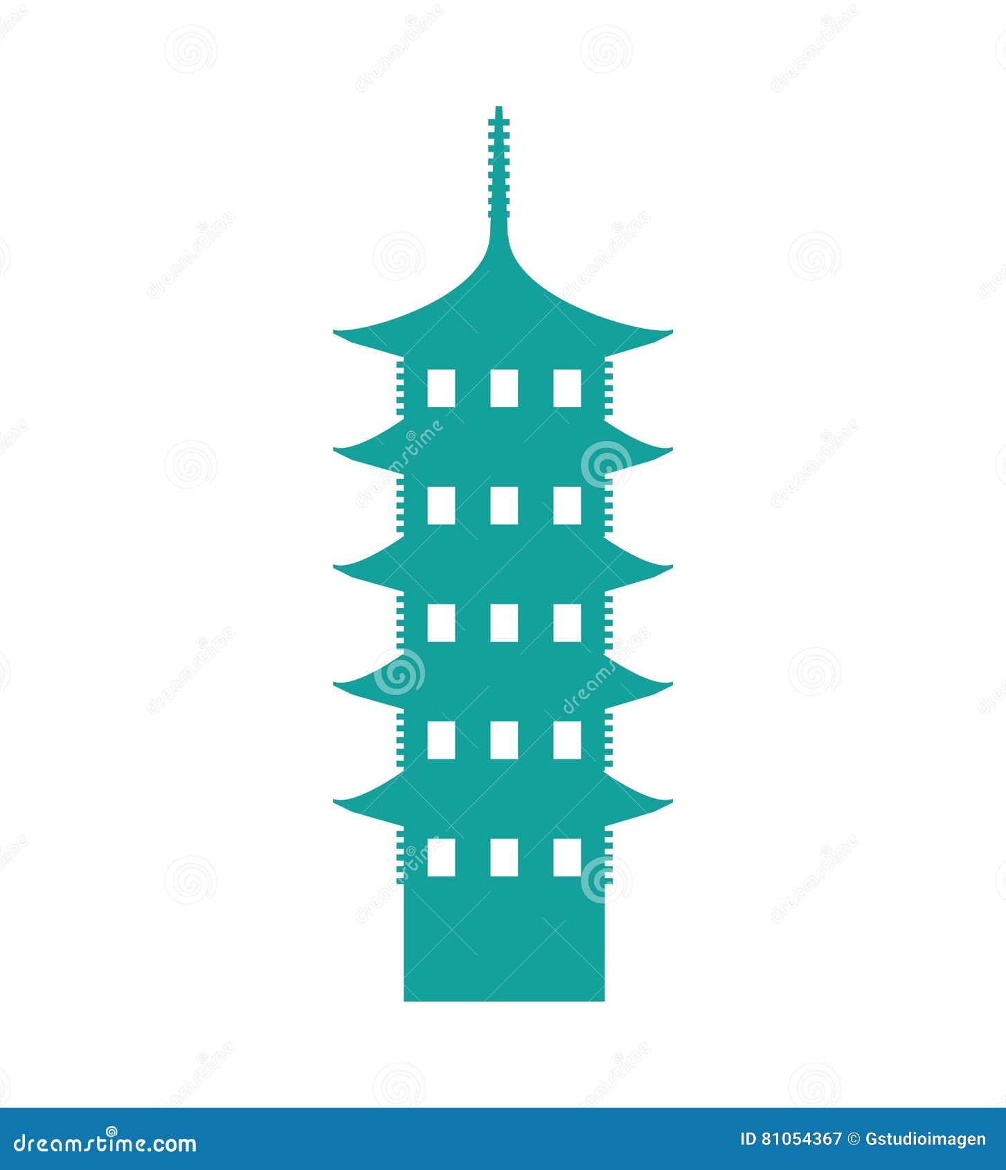 Japanese Building Isolated Icon Stock Vector - Illustration of isolated ...