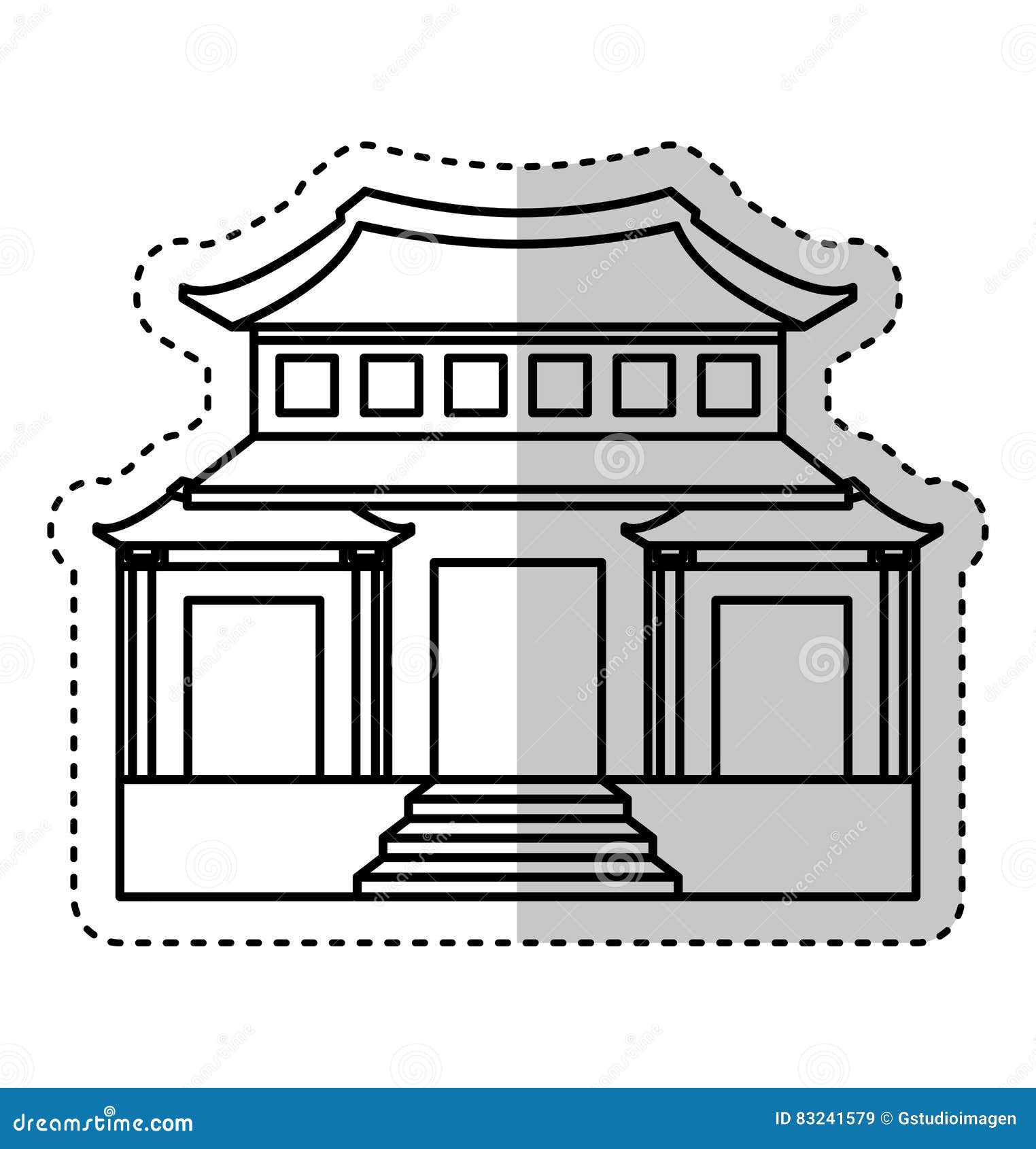 Japanese Building Traditional Icon Stock Illustration - Illustration of ...