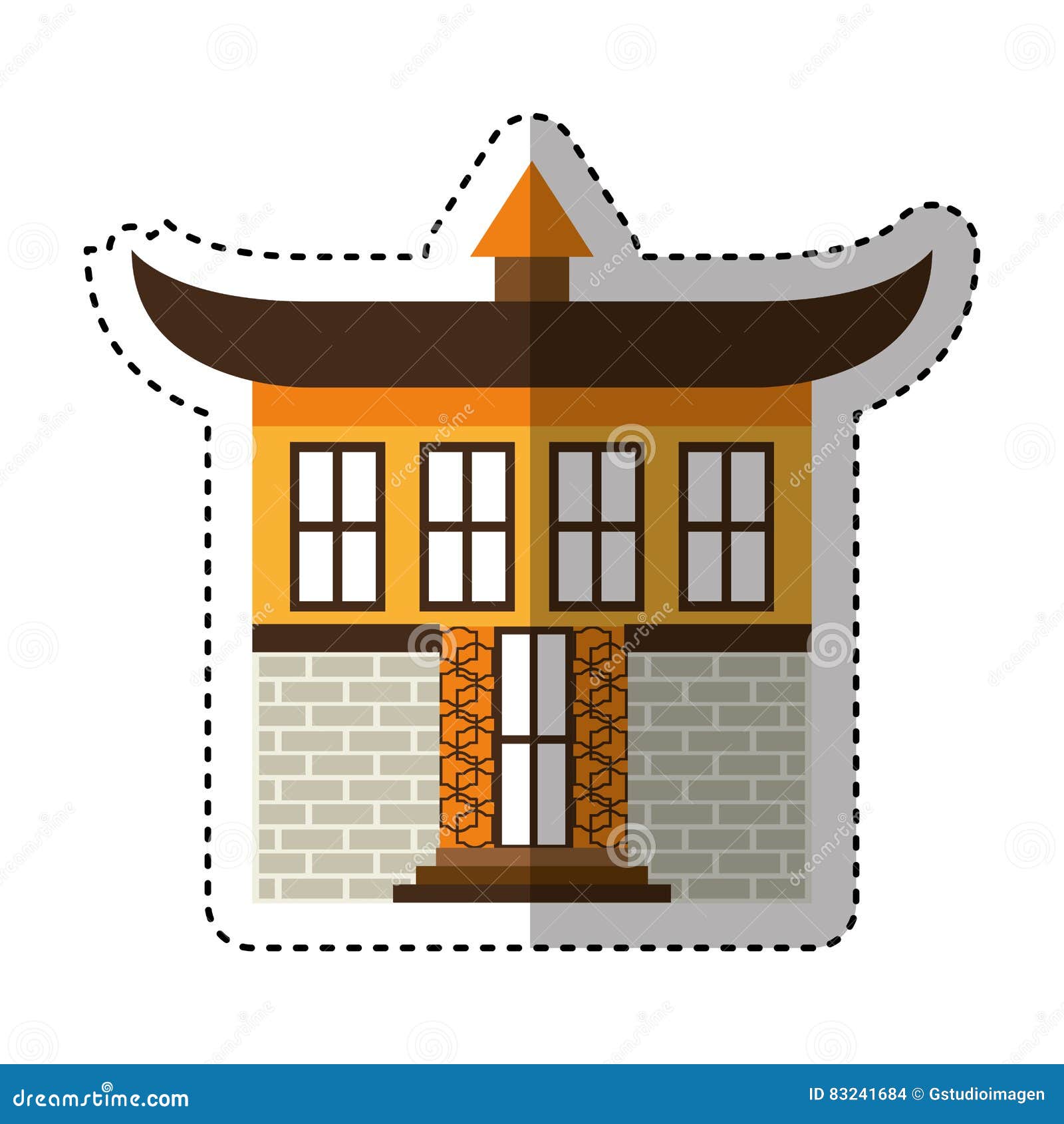 Japanese Building Traditional Icon Stock Illustration - Illustration of ...