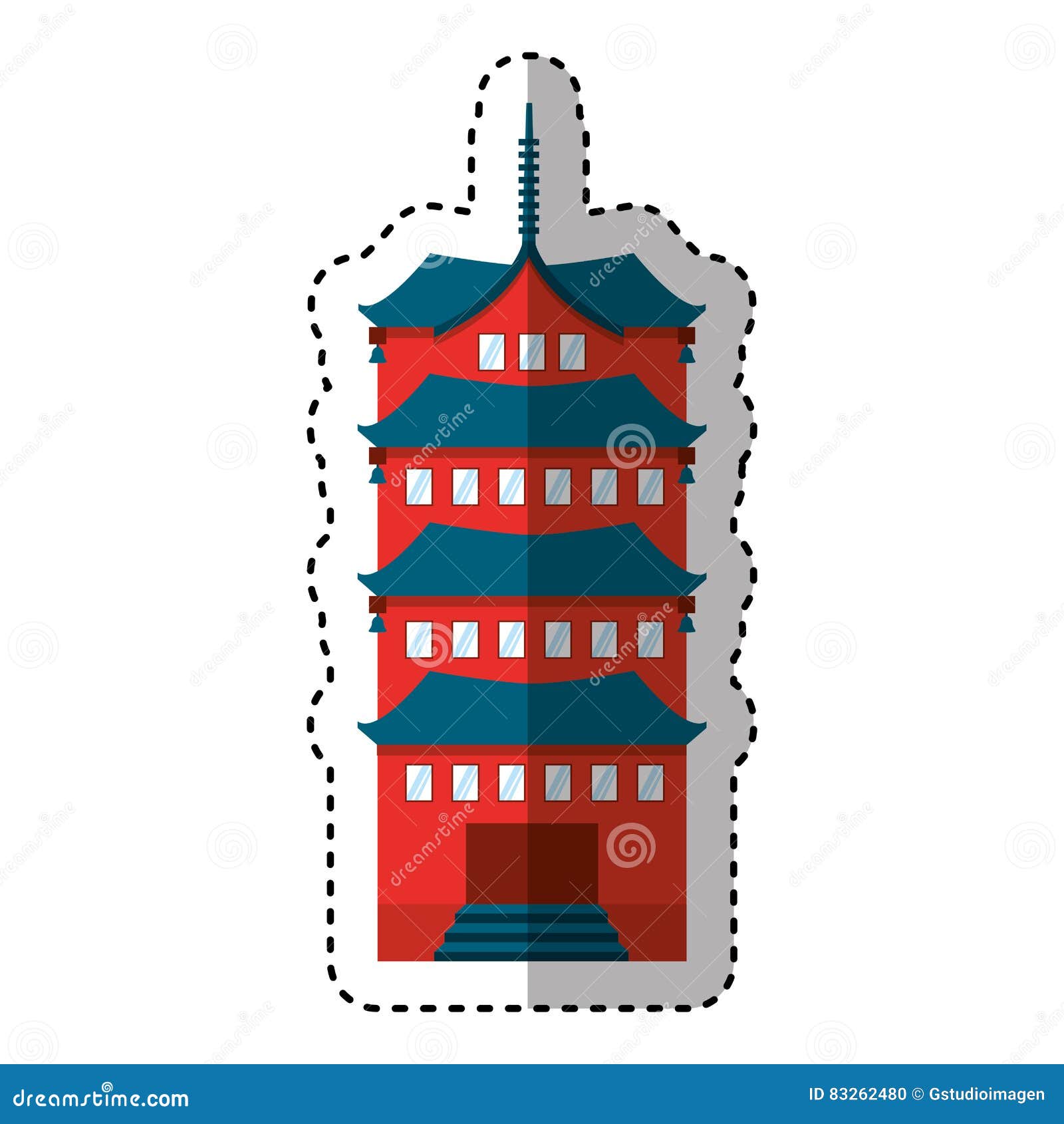 Japanese Building Traditional Icon Stock Illustration - Illustration of ...