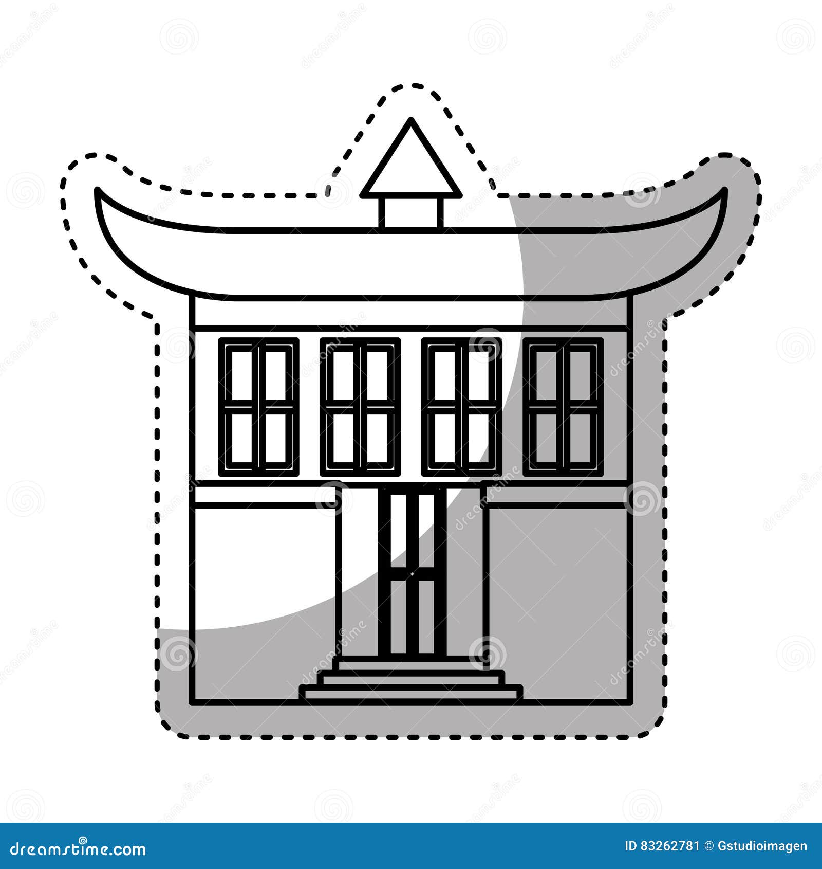 Japanese Building Traditional Icon Stock Illustration - Illustration of ...