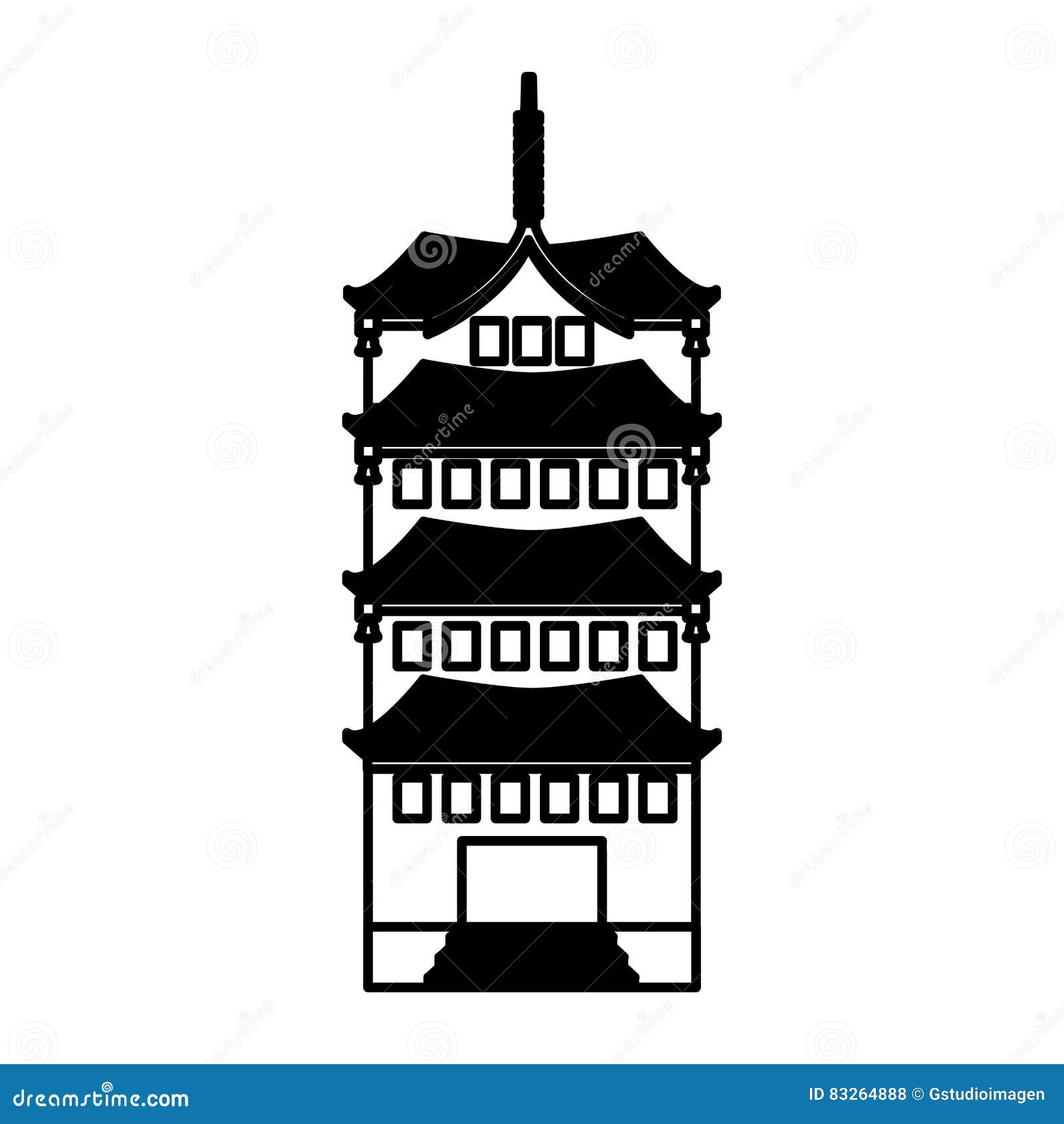 Japanese Building Traditional Icon Stock Illustration - Illustration of ...