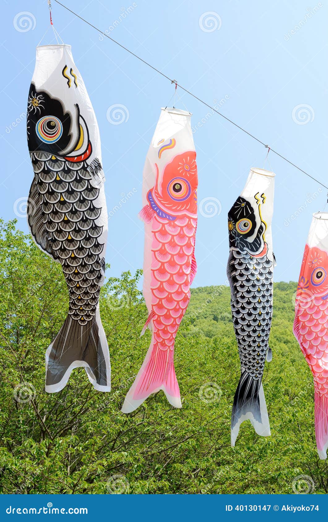 Japanese Carp-shaped Streamer Stock Image - Image of koinobori ...