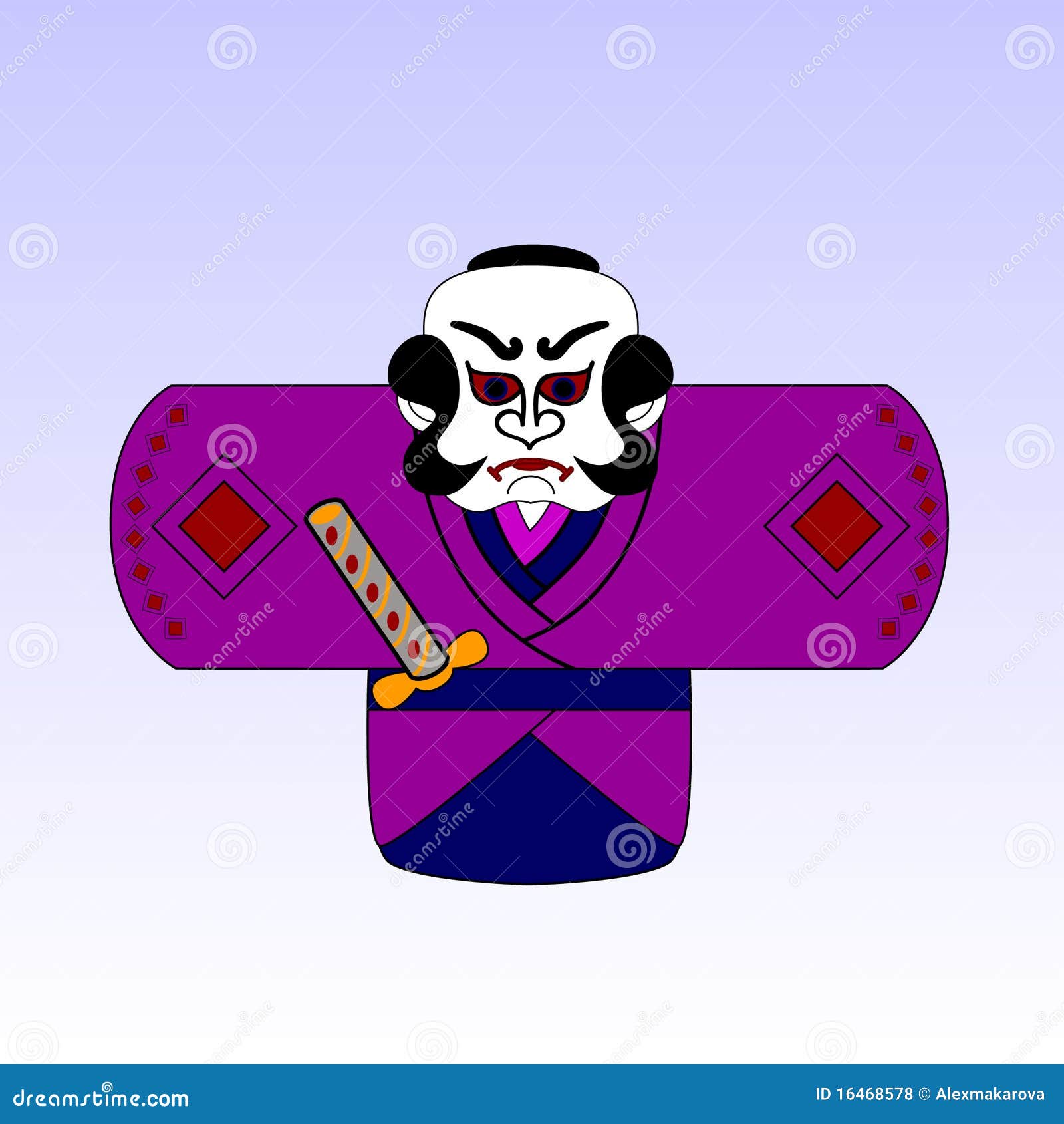 Cartoon Samurai Japan Symbol Vector Illustration | CartoonDealer.com ...