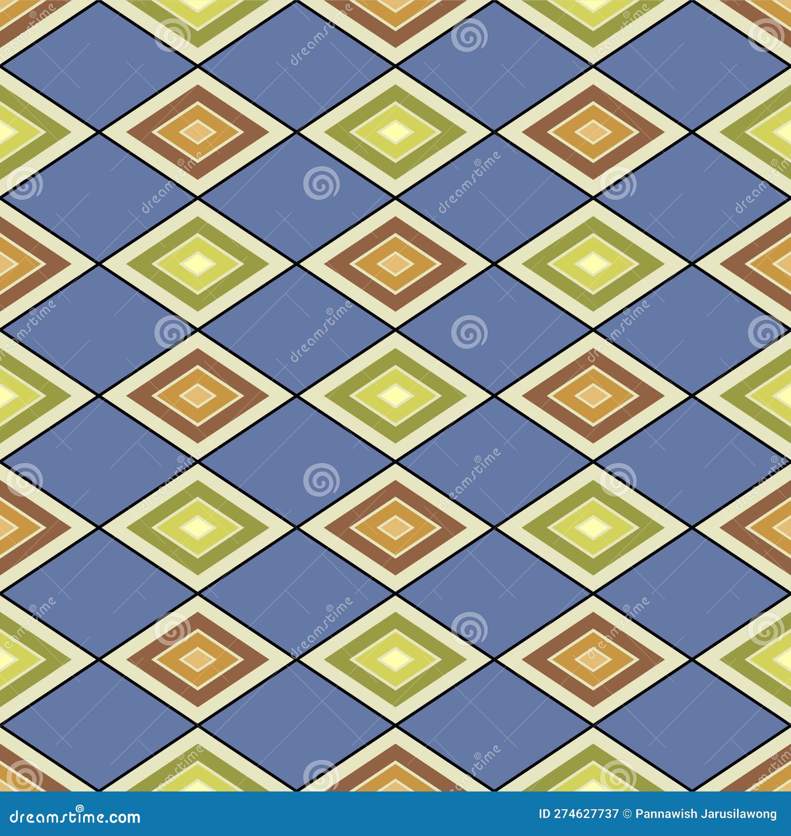 Japanese Checkered Diamond Vector Seamless Pattern Stock Vector ...