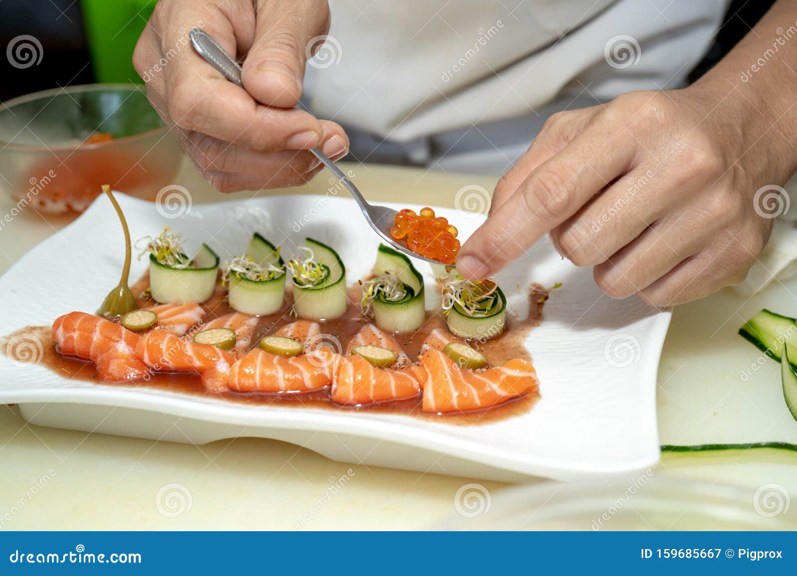 Japanese Chef Making Sushi at Restaurant Stock Image - Image of seafood ... Japanese Chef Making Sushi at Restaurant Stock Image - Image of seafood ...