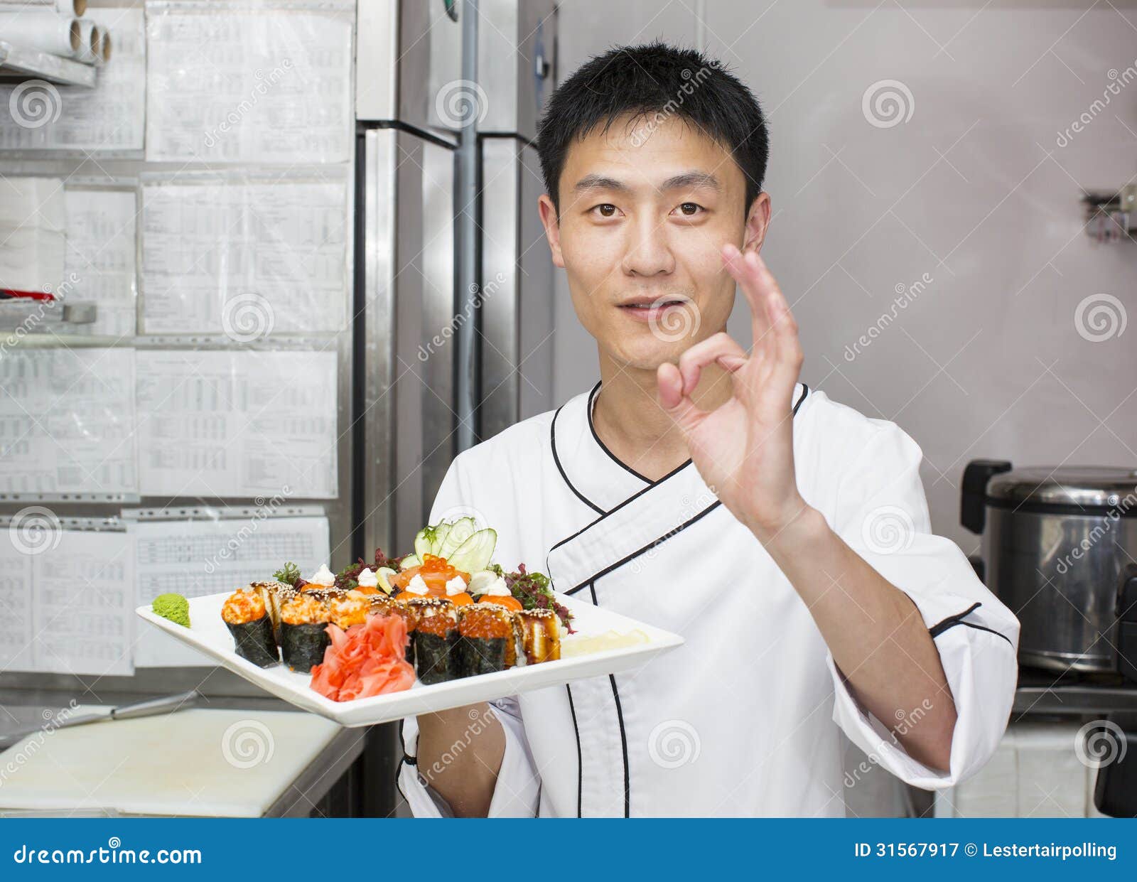 Japanese chef stock image. Image of decorating, fresh - 31567917