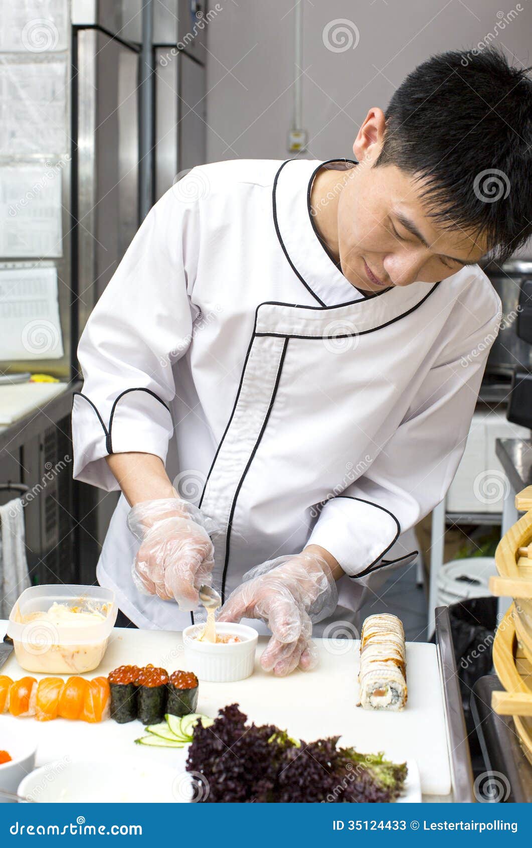Japanese chef stock image. Image of human, closeup, lunch - 35124433