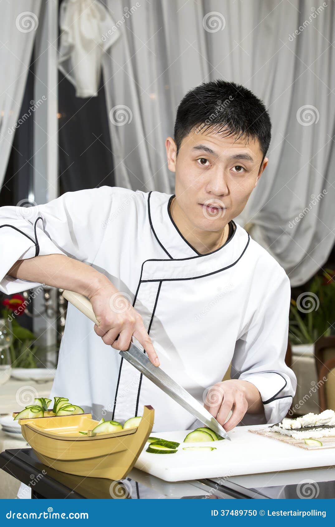 Japanese chef stock photo. Image of cook, meat, closeup - 37489750