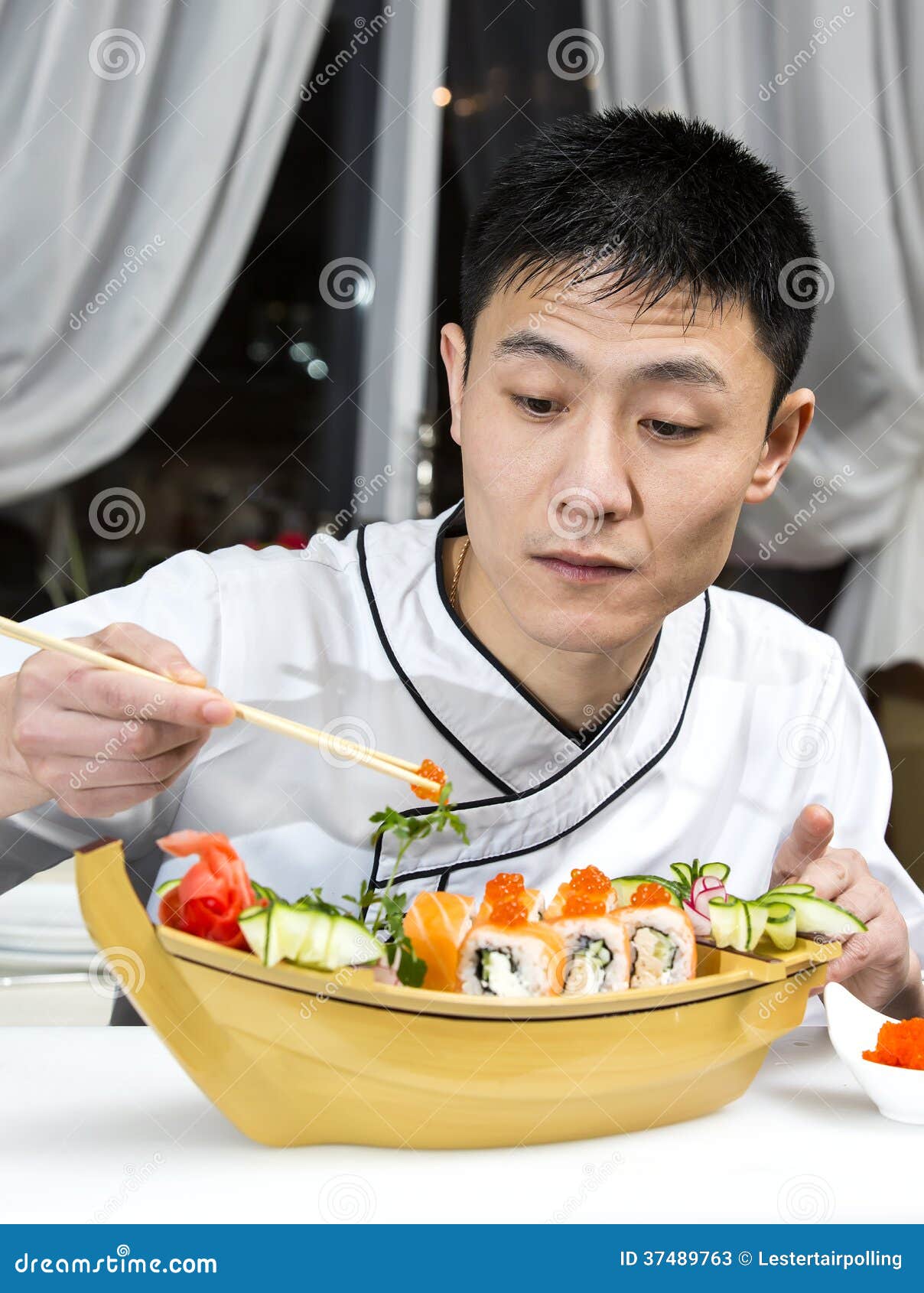 Japanese chef stock image. Image of lunch, male, cuisine - 37489763