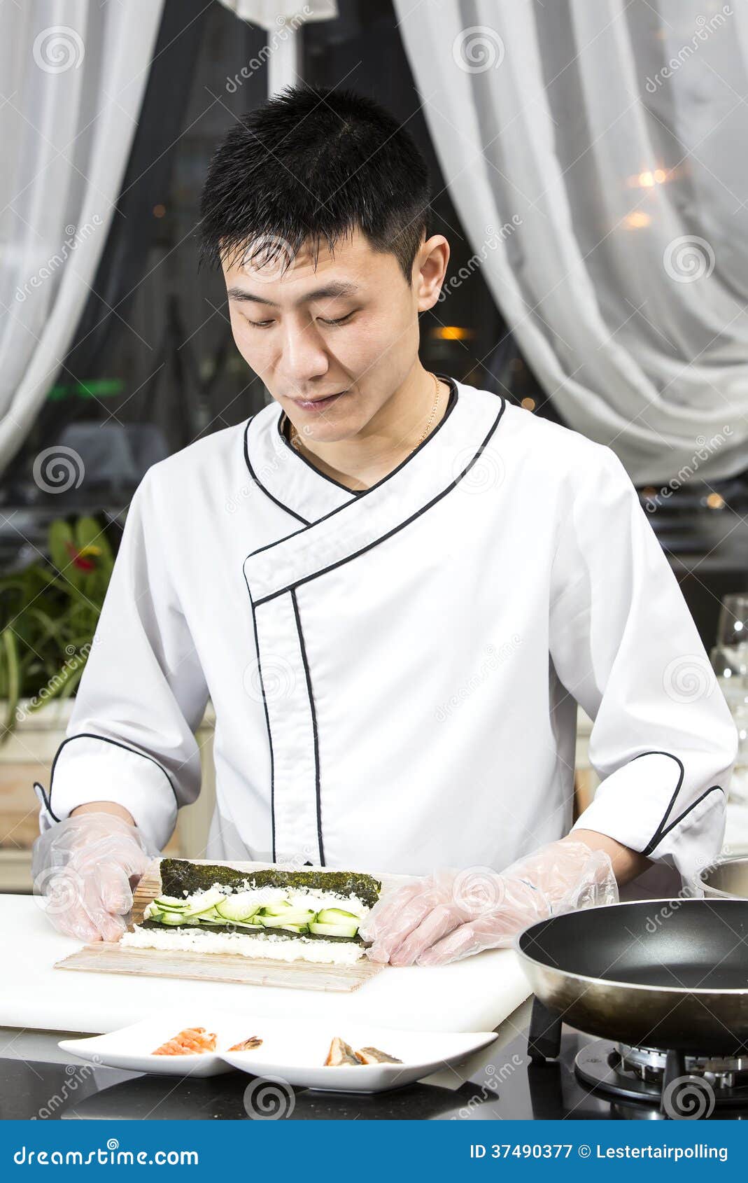 Japanese chef stock image. Image of lunch, cafe, dinner - 37490377