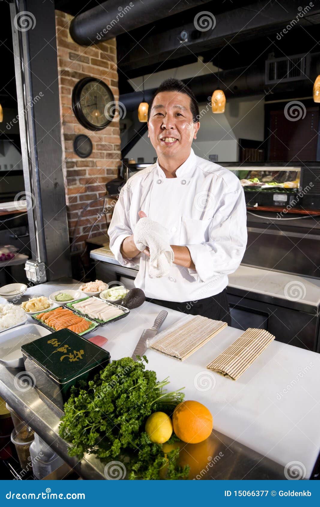 Japanese Chef Preparing Beef Teppanyaki Stock Photo | CartoonDealer.com ...